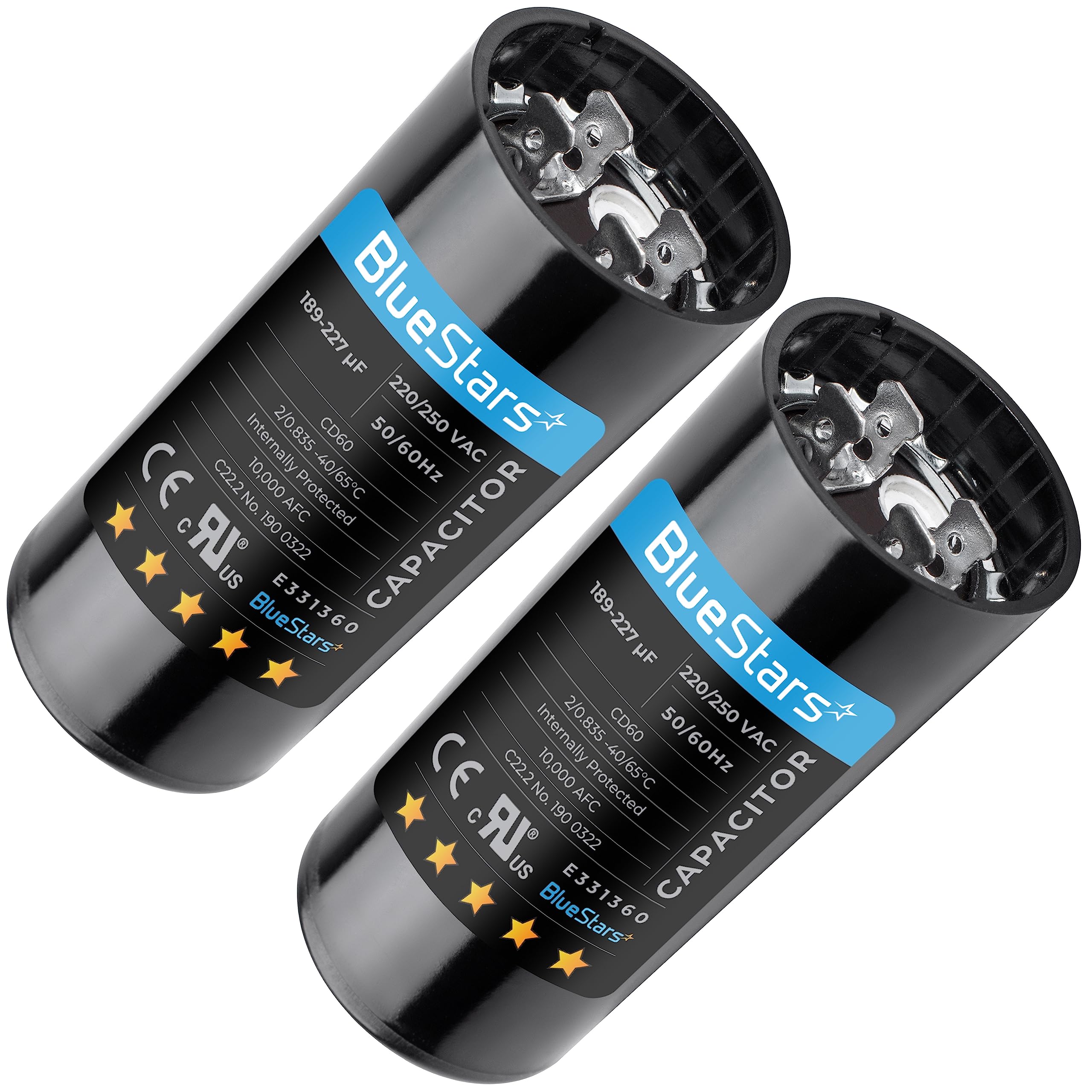 Snapklik.com : UL Listed BlueStars 189-227 uF MFD 220-250 VAC Volts ...