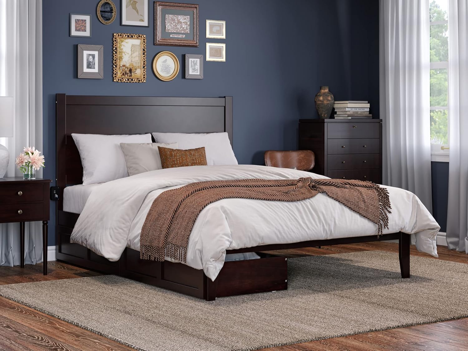 Amazon.com: AFI NoHo Queen Size Platform Bed with Storage Drawers ...