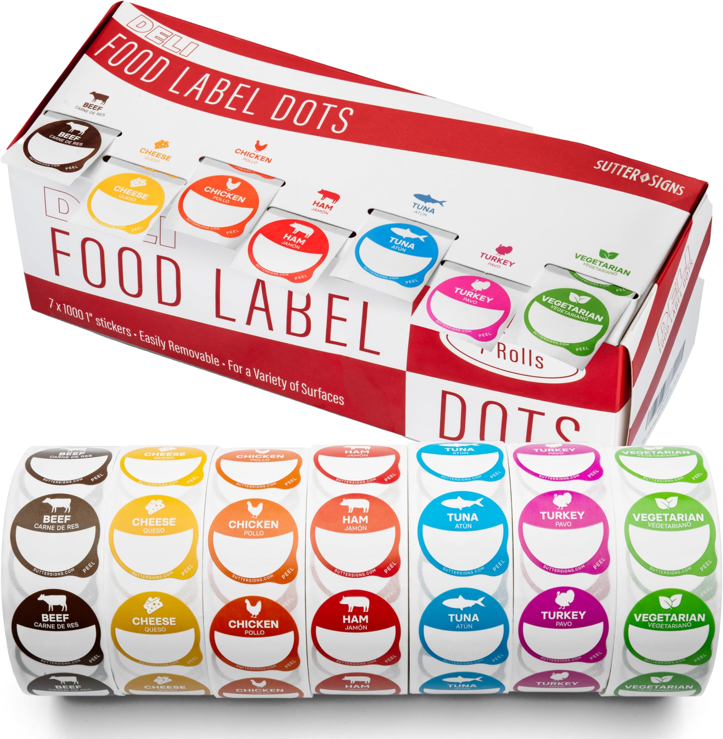 Amazon.com : Deli Dots Food Labels | 1" Dot Blank Sticker Labels to ...