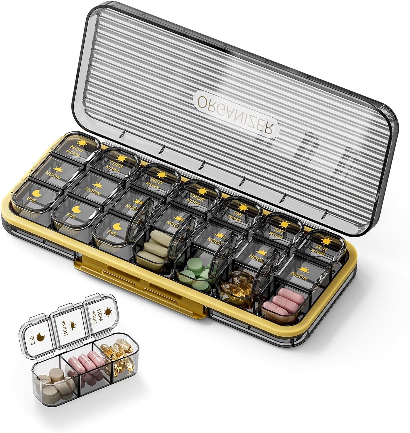 Amazon.com: Pill Organizer,7-Day Pill Box 3 Times a Day,21 Compartments ...