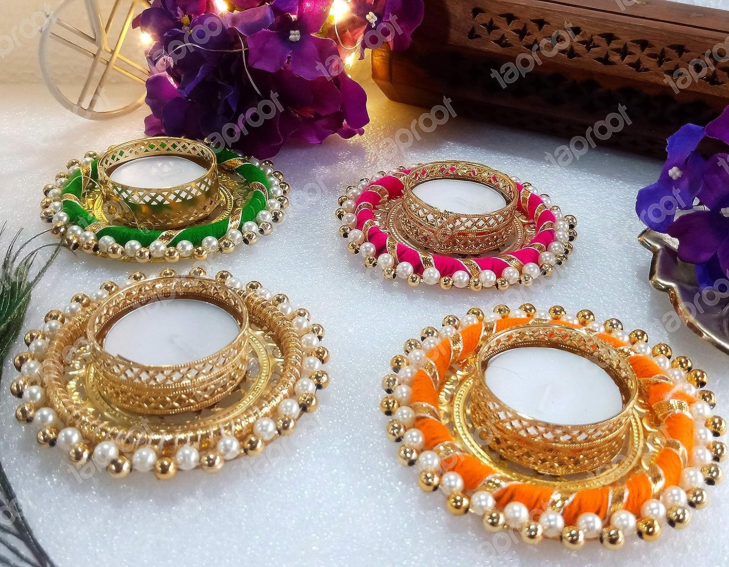 Buy BHUMIYAAN Handmade Diwali Diya Reusable Colourful Diyas Decoration ...