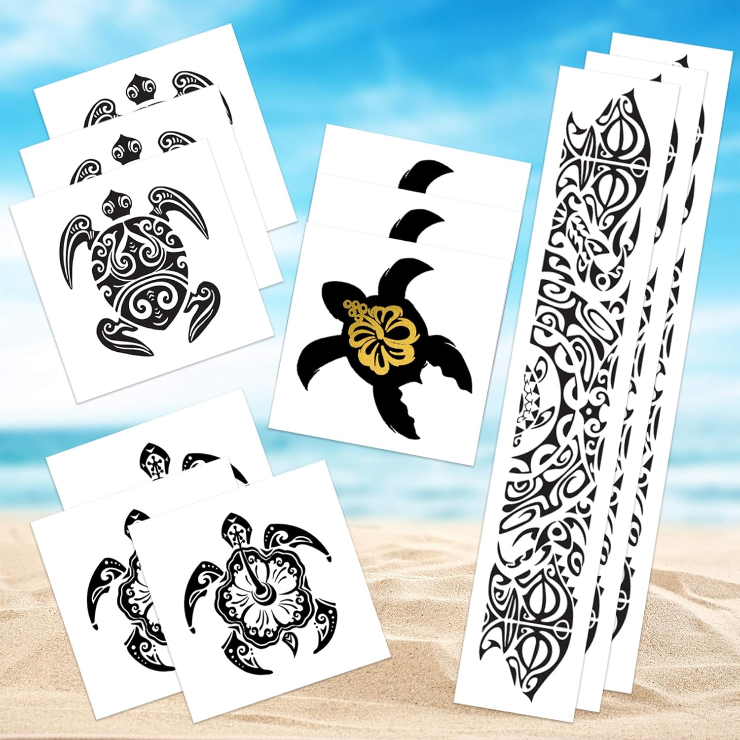Amazon.com : Turtle Trio Pack Temporary Tattoos (Pack of 12) | Skin ...