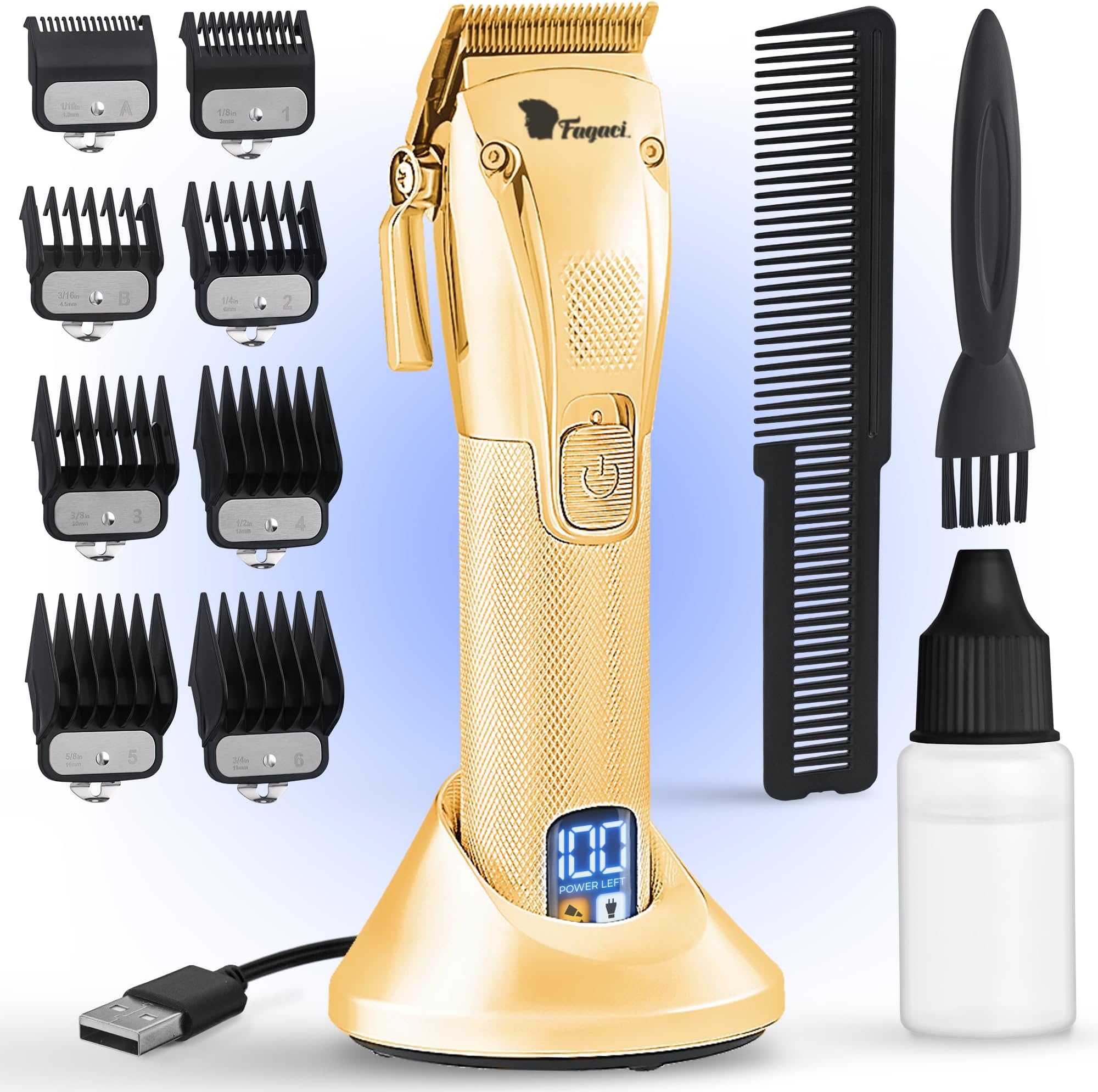 Amazon.com: Fagaci Professional Hair Clippers for Barbers with Precise ...
