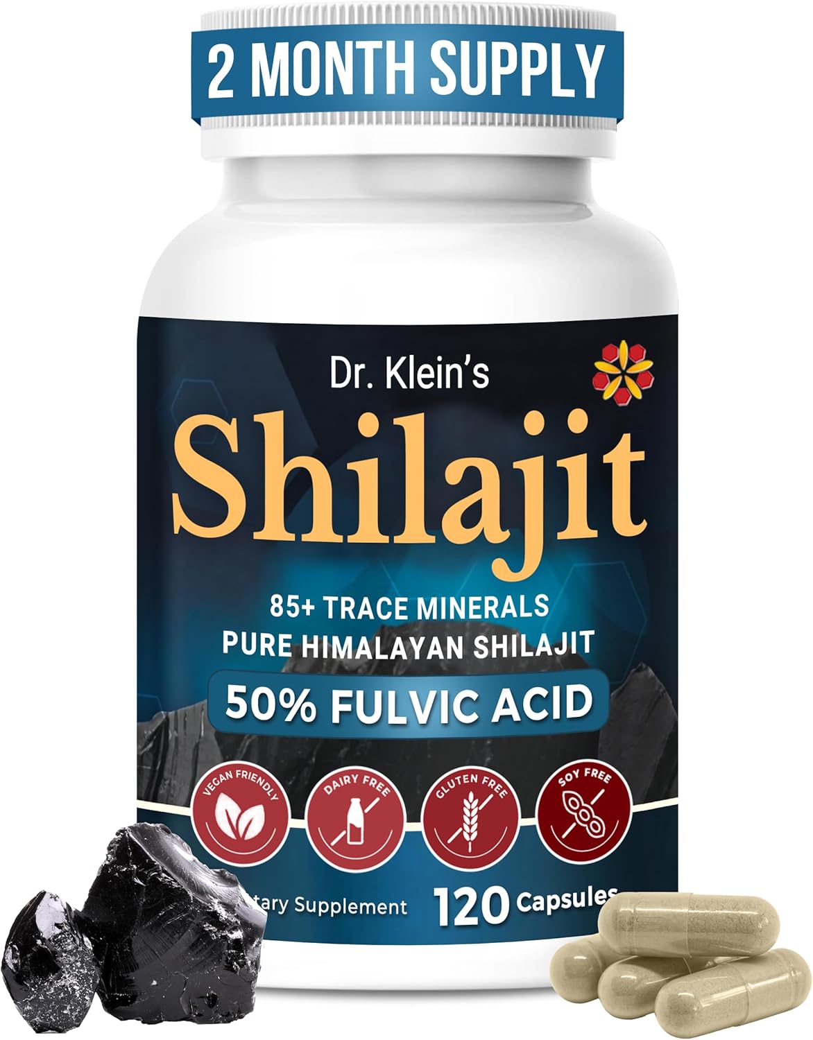 Amazon.com: 30,000MG Dr. Klein's Shilajit for Men & Women with 50% Fulvic Acid & 85+ Trace ...
