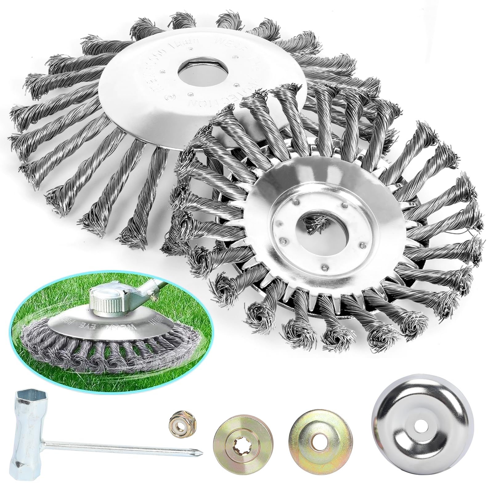 Amazon.com : ZZDWLDHA 2PCS Weed Wacker Attachments Heads,Steel Wire ...