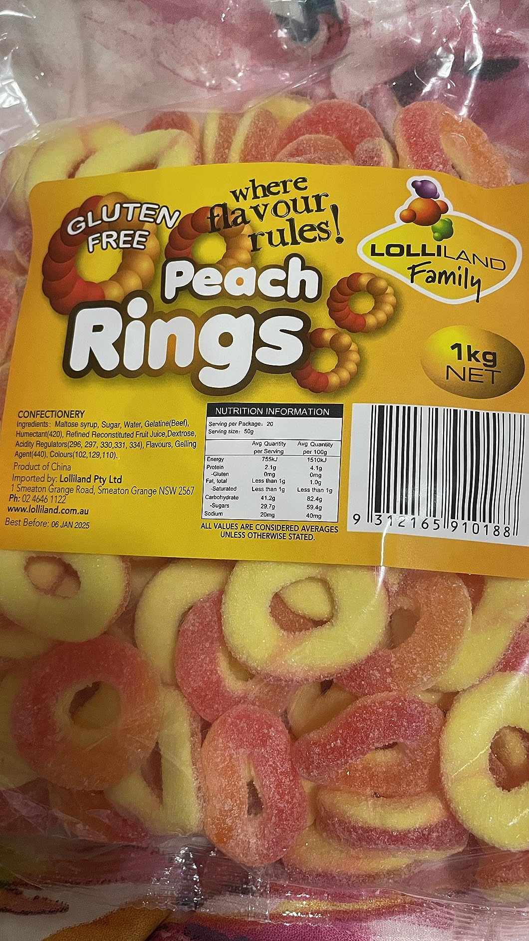 Peach Rings - Gluten Free 1kg Bulk Lollies : Amazon.com.au: Pantry Food ...