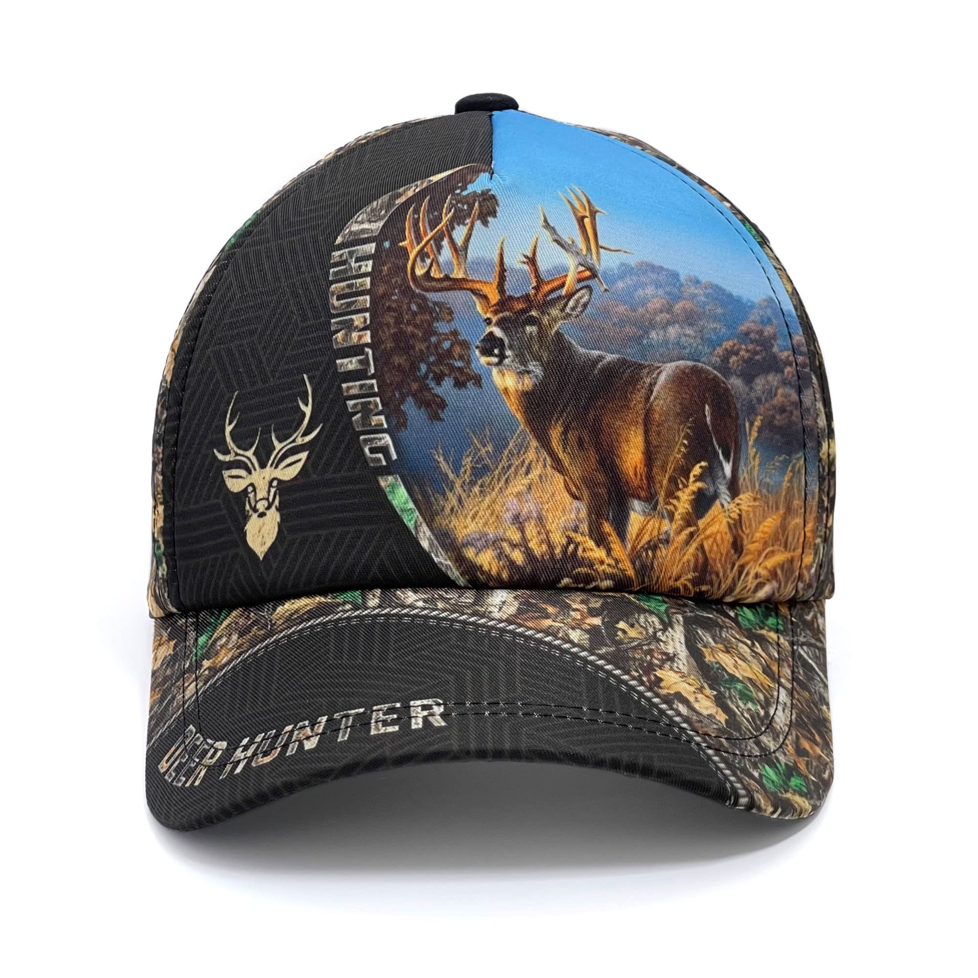 CleveFit Deer Hunting Curved Line Logo Print Adjustable Baseball Cap ...