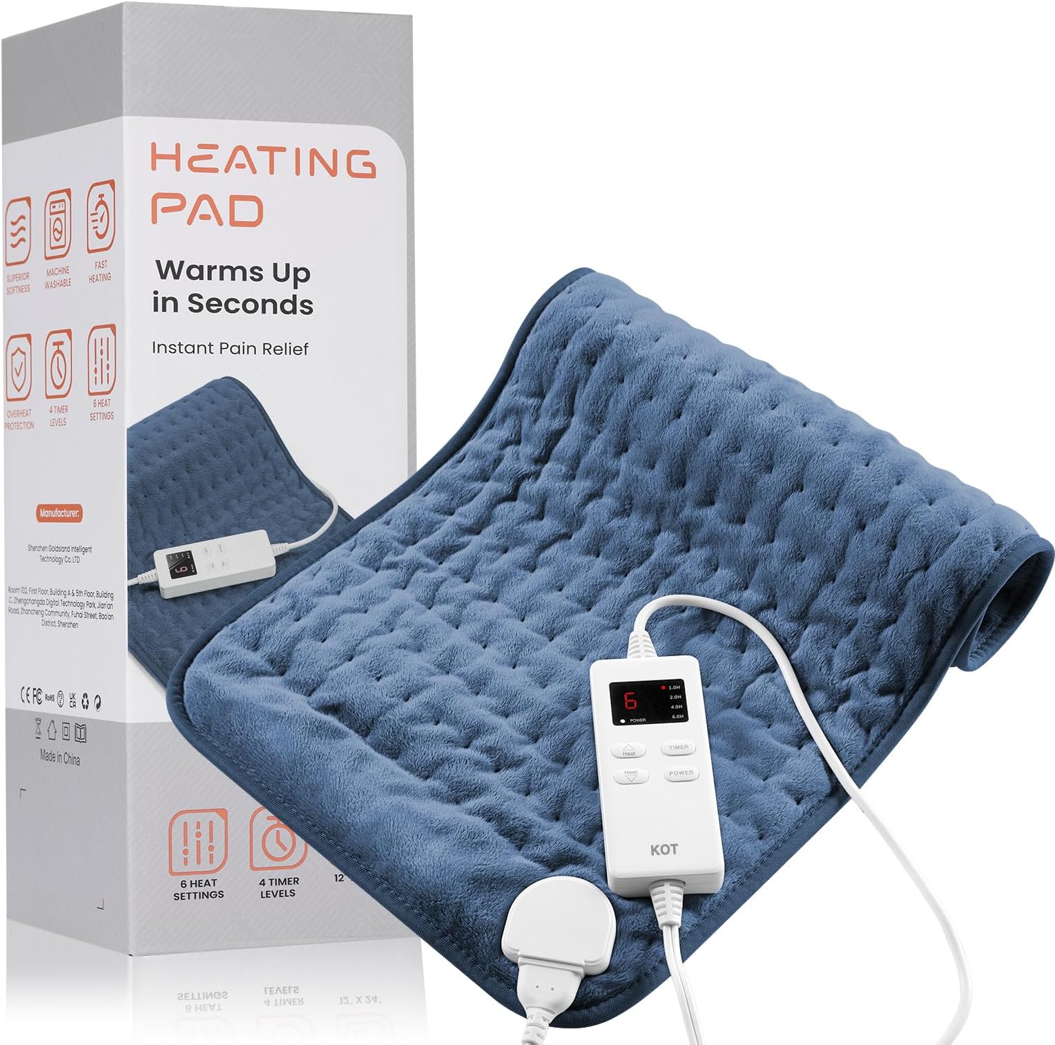 Amazon.com: Heating Pad for Back Pain Relief & Cramps, KOT Heating Pads ...