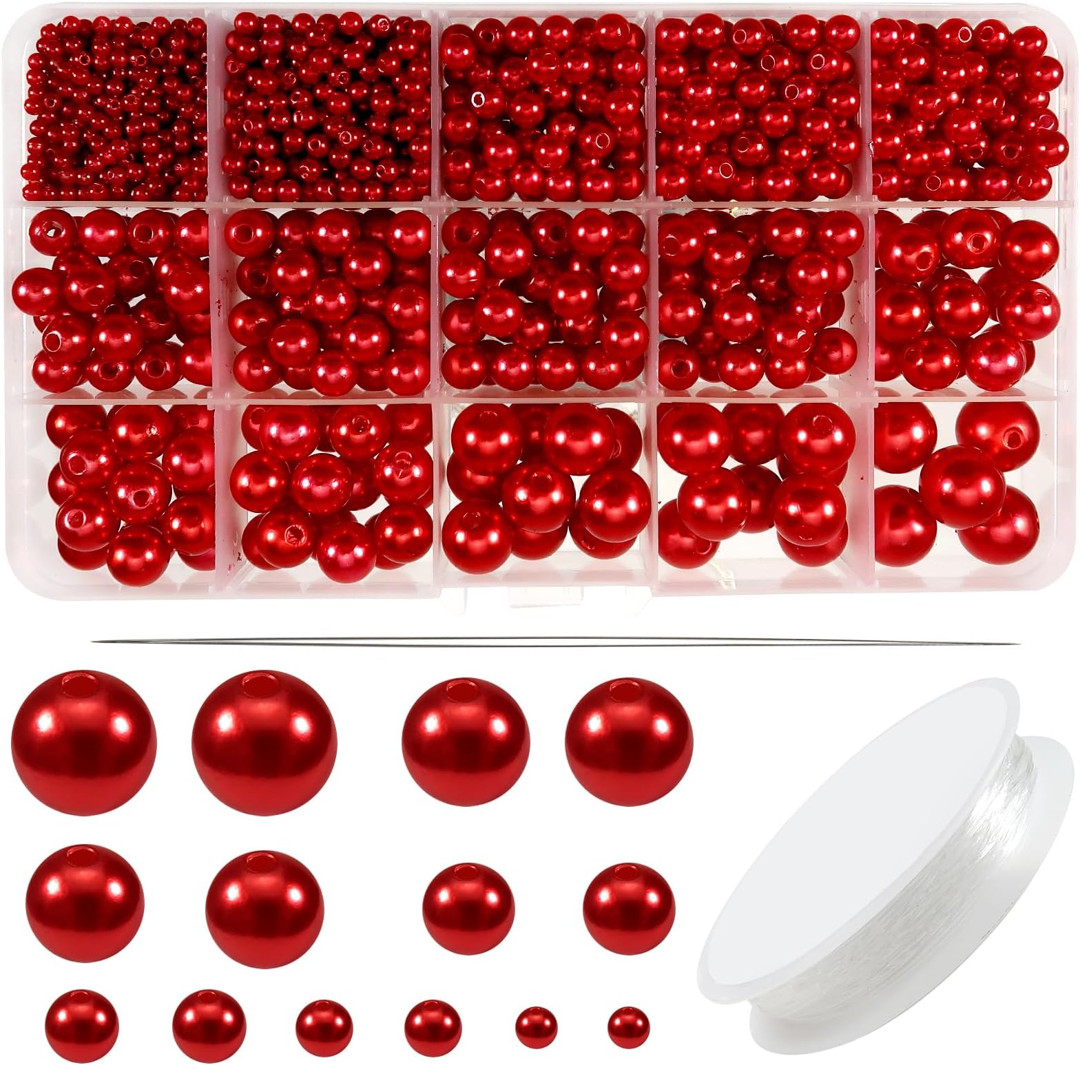 1320 Glasperlen Beige Kunstperle Runde Perlen, Cremeweiß Nachahmung ...