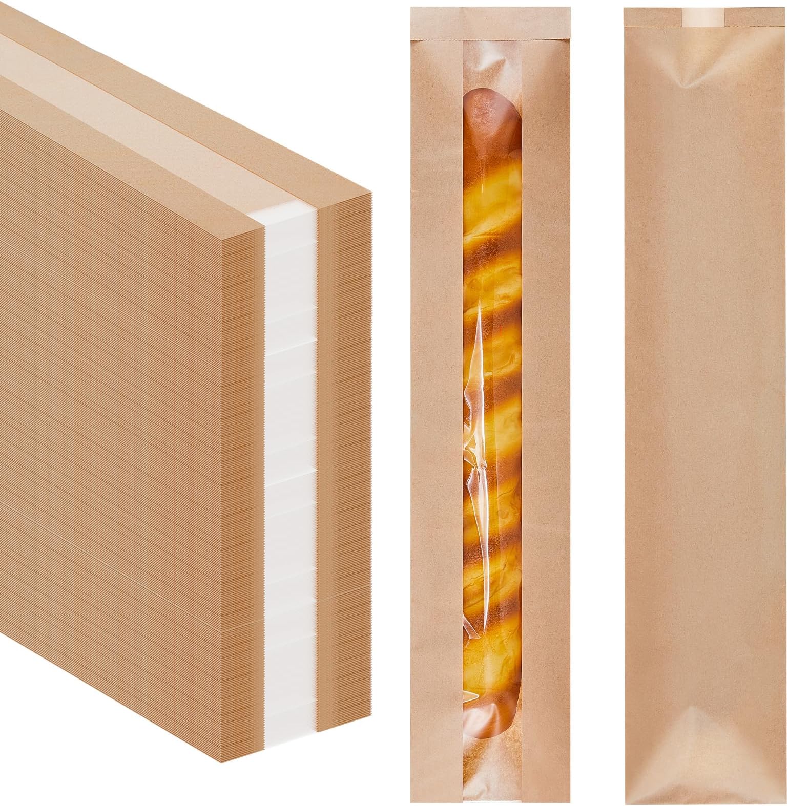 Amazon.com - 200 Pieces Paper Bread Bag with Window for Homemade Bread ...