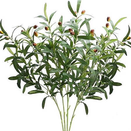 Amazon.com: Artificial Olive Branch Plants Faux Olive Branches Stems ...