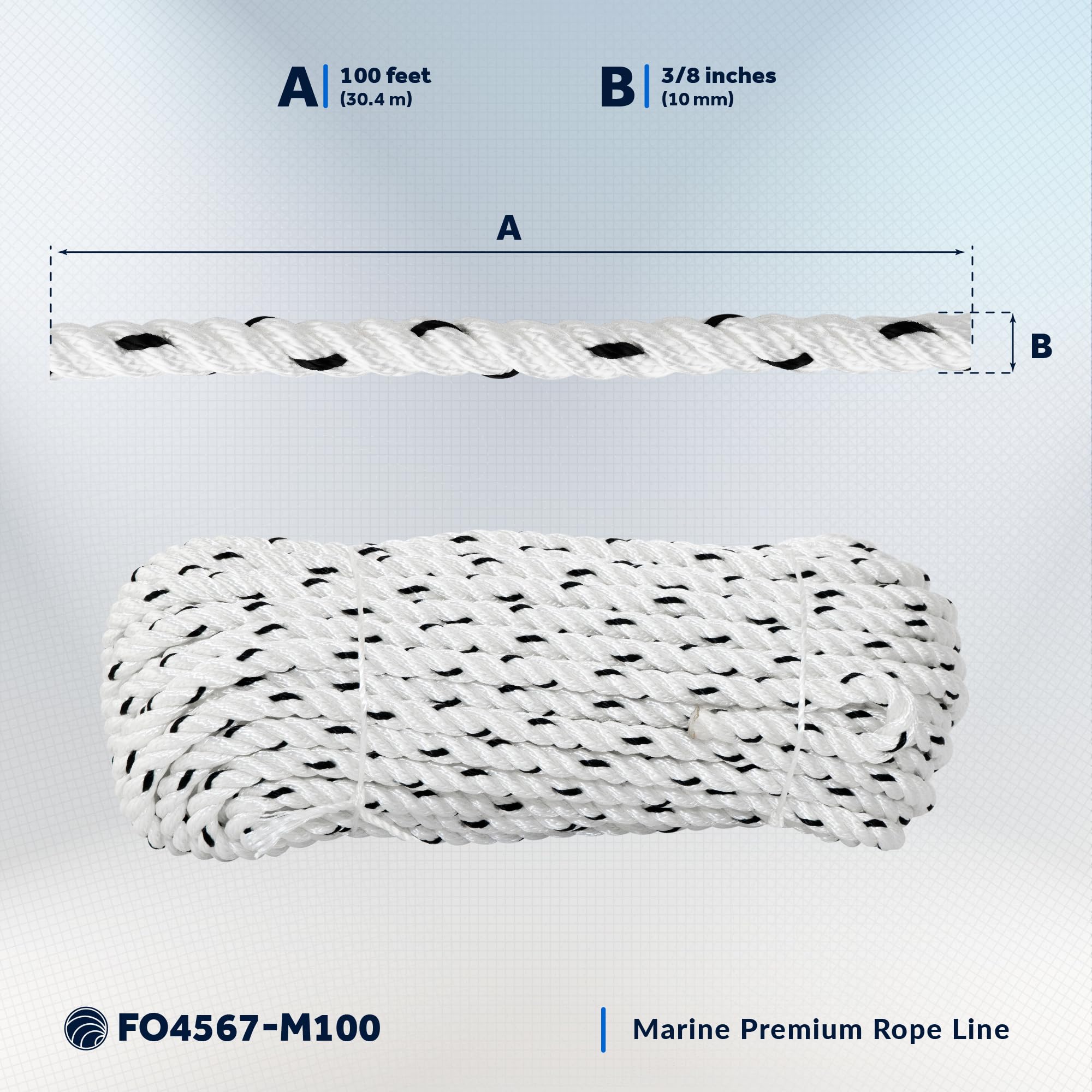 Snapklik.com : Boat Anchor Rope 3/8 Inch X 100 Ft - Marine Premium 3 ...