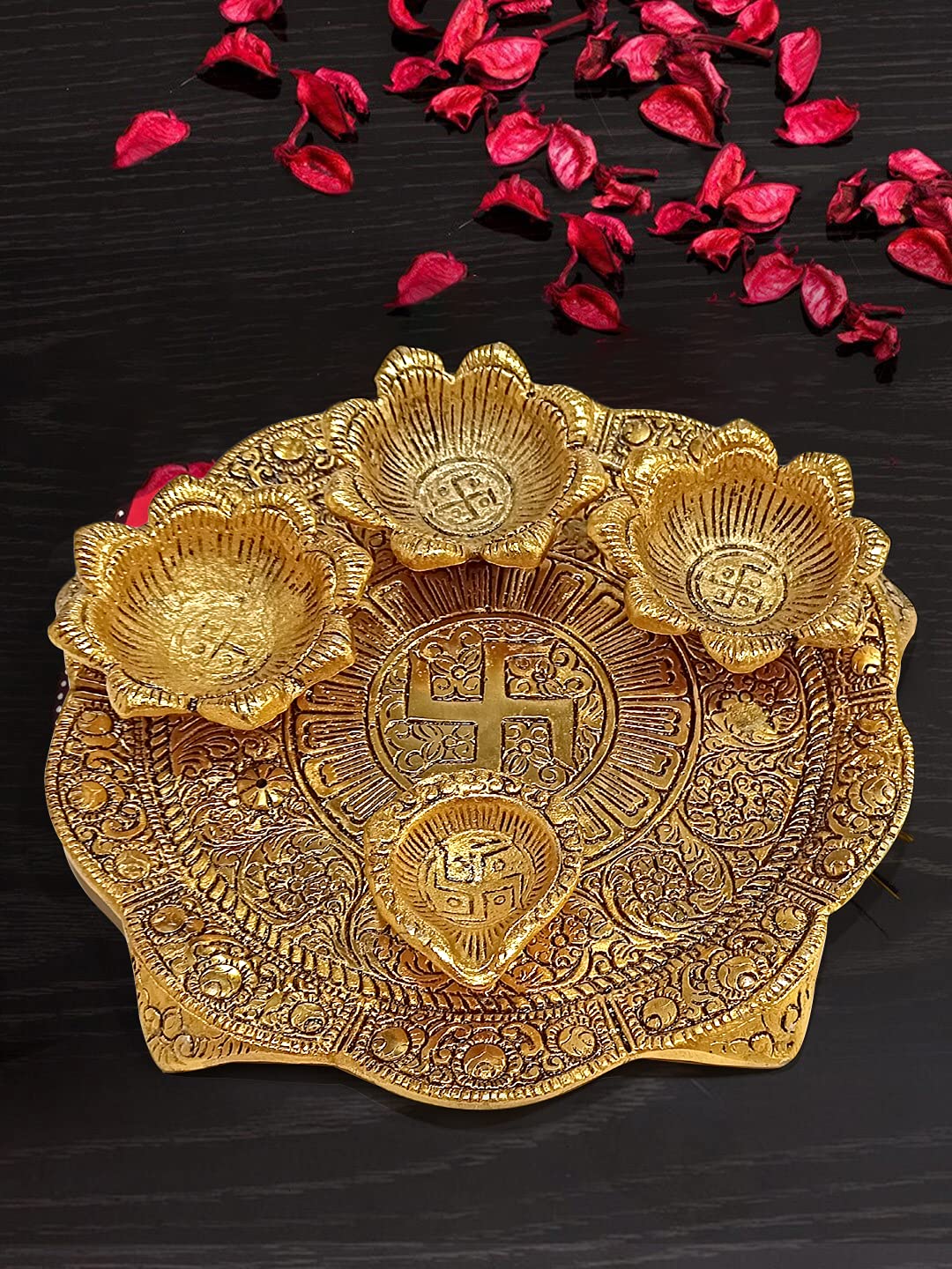 Buy CraftVatika Pooja Thali with Diya for for Diwali Poojan,Pooja Room ...