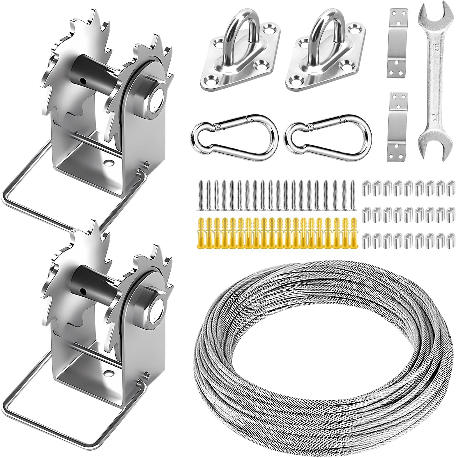 Amazon.com: SUNLAX Patio Shade Sail Hardware Kit, 6 inch 304 Anti-Rust ...
