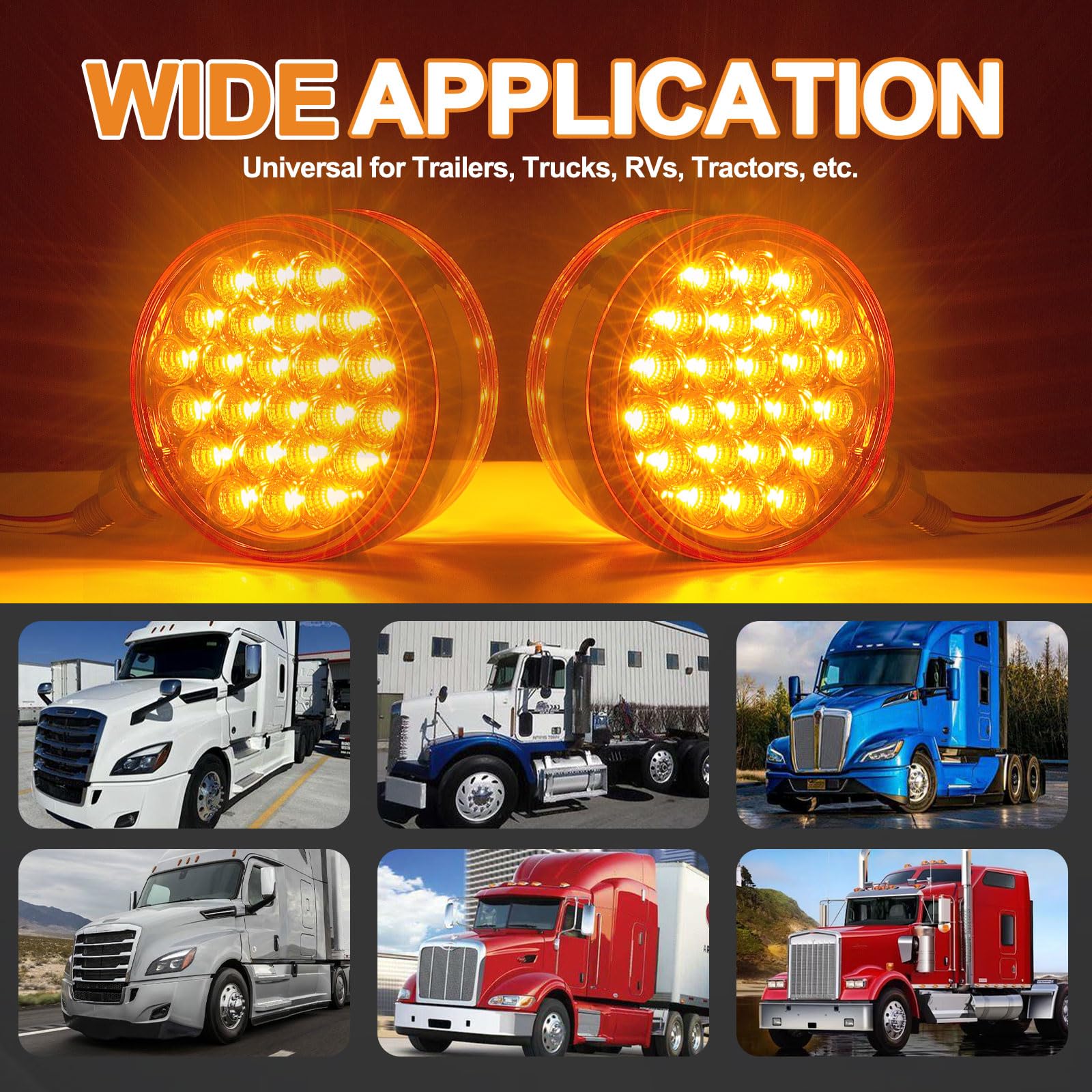 Kenworth W900 Accessories Wodvyss 2x Round Double Face Fender Turn ...