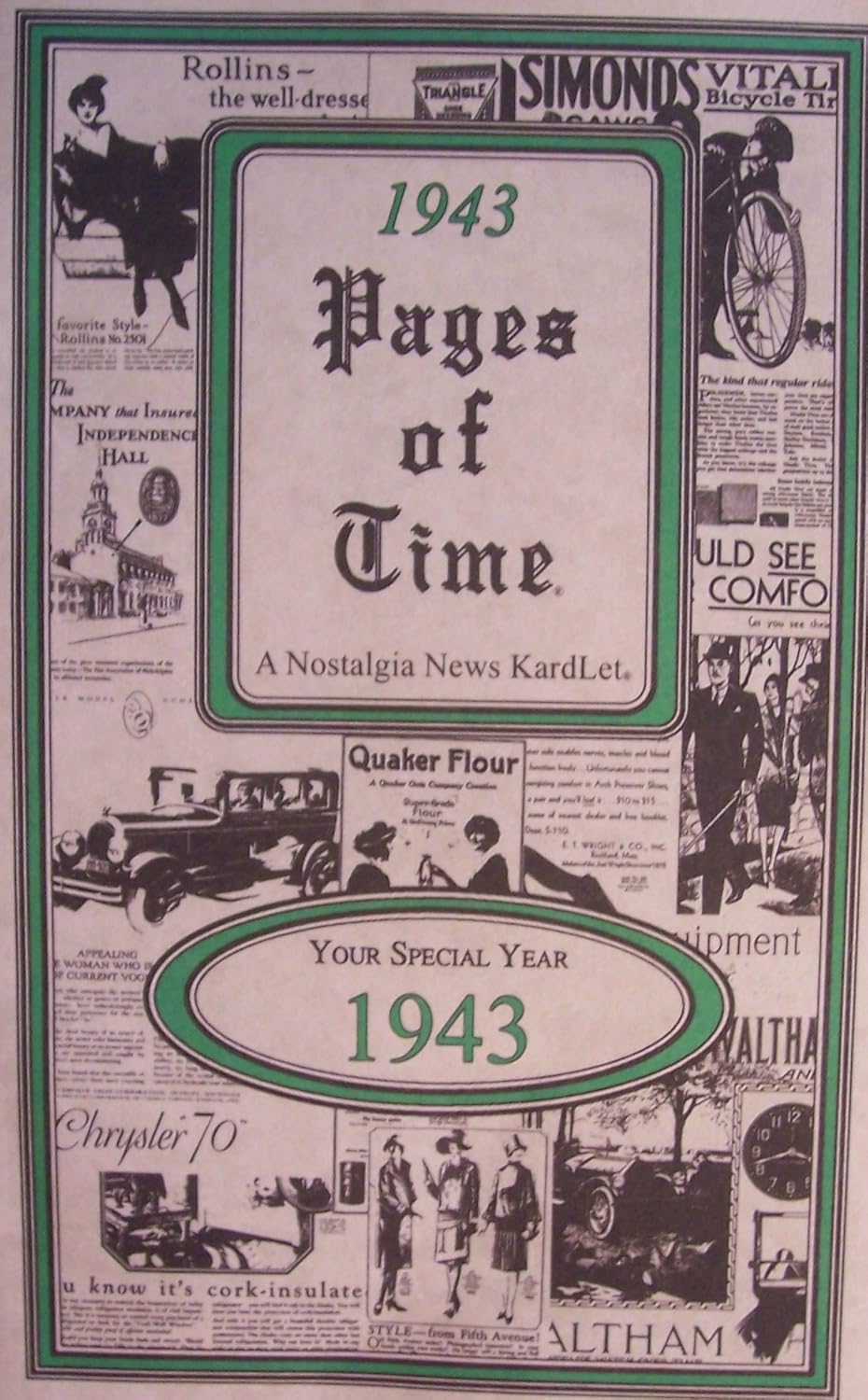 1943 Pages of Time [ Your Special Year 1943 ] A Nostalgia News KardLet ...
