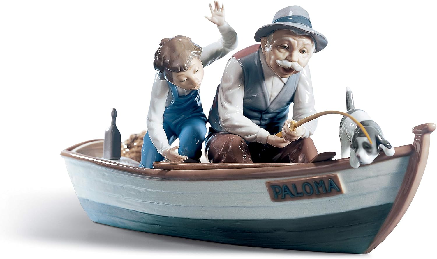 Amazon.com: LLADRÓ Fishing with Gramps Figurine. Porcelain Fisherman ...
