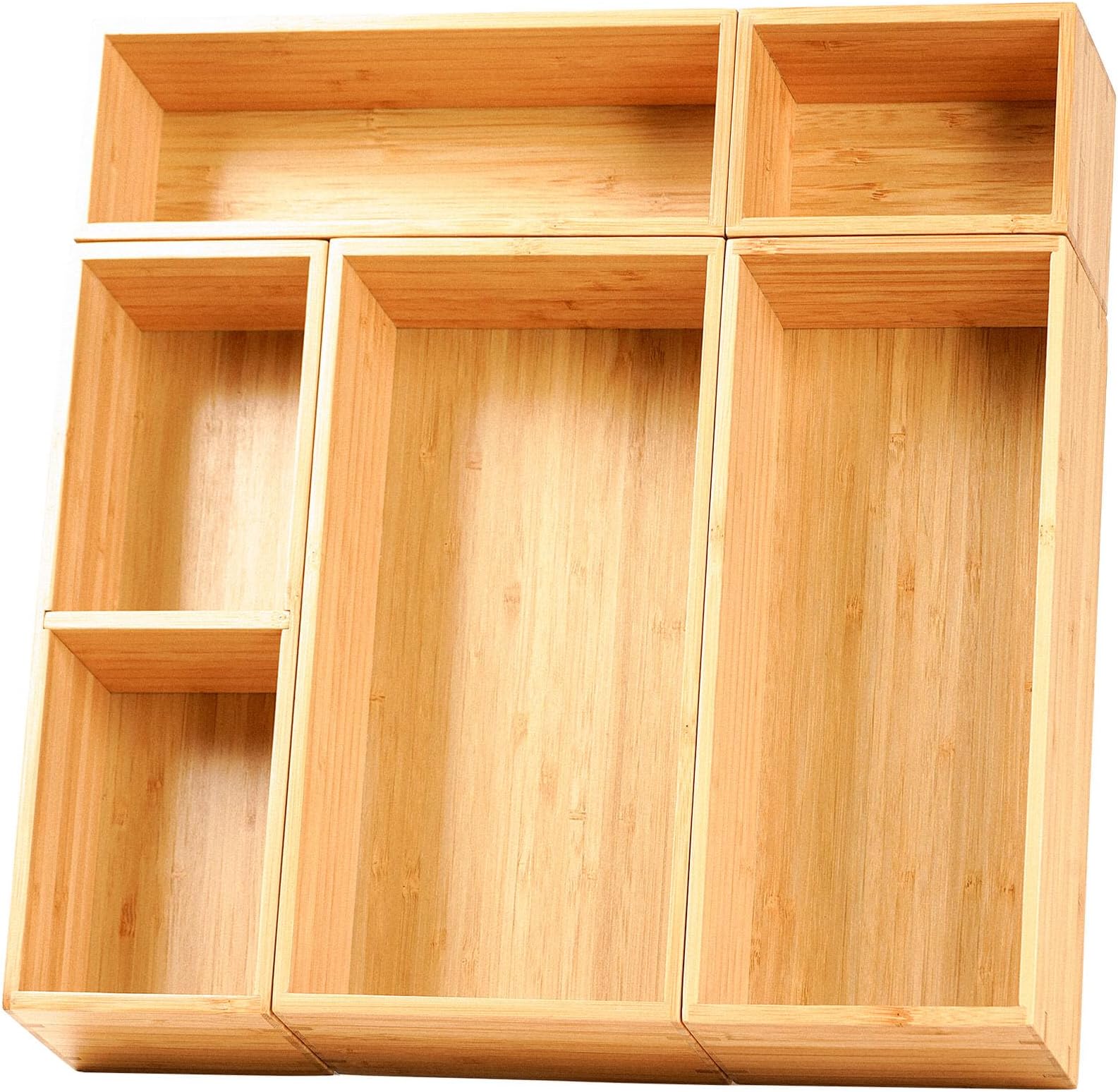 Amazon.com - Pipishell Bamboo Expandable Drawer Organizer, Adjustable ...
