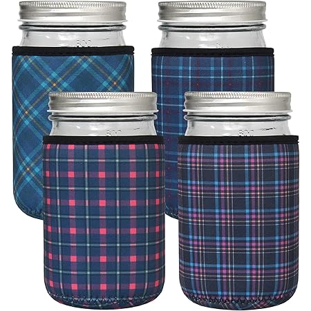 Amazon.com: Xumbtvs 32oz Wide Mouth Mason Jar Sleeve, 4 Pcs Insulated ...