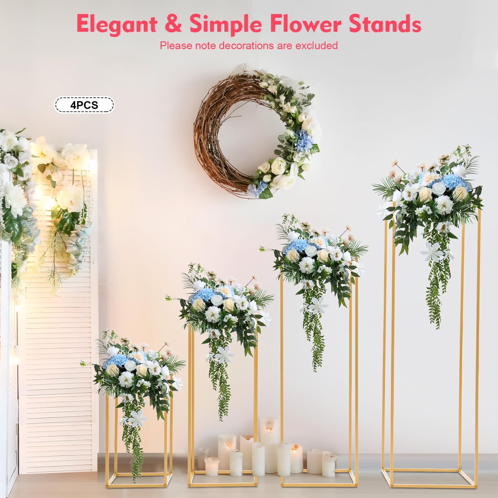 Plant Stand For Wedding Lora White Metal Wedding Flower Stand Pedestal