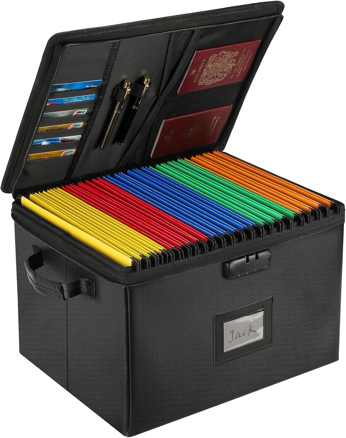 Amazon.com: KTRIO Fireproof Document Box with Lock, File Organizer Box ...