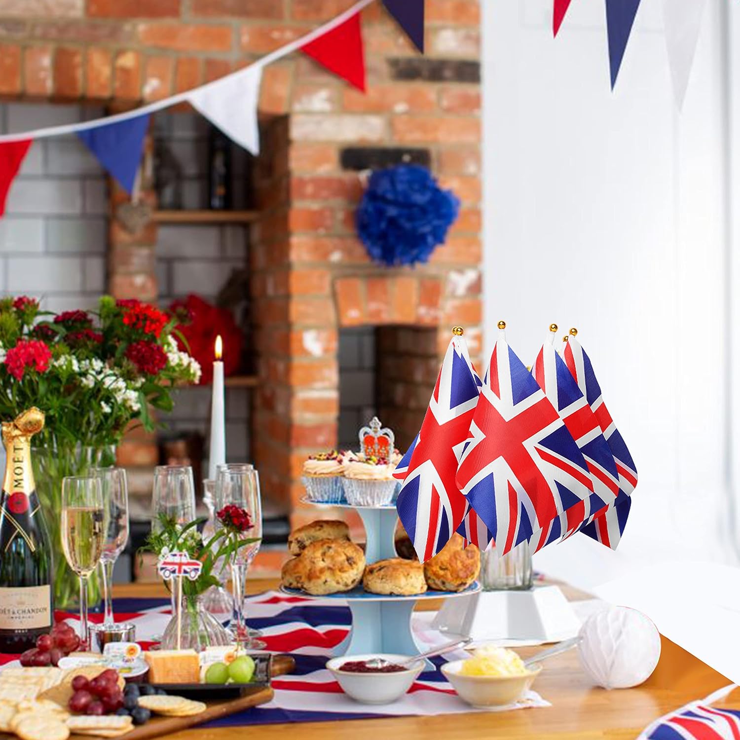 20Pcs Small Union Jack Flags Jubilee Flags On Sticks,Handheld Union ...