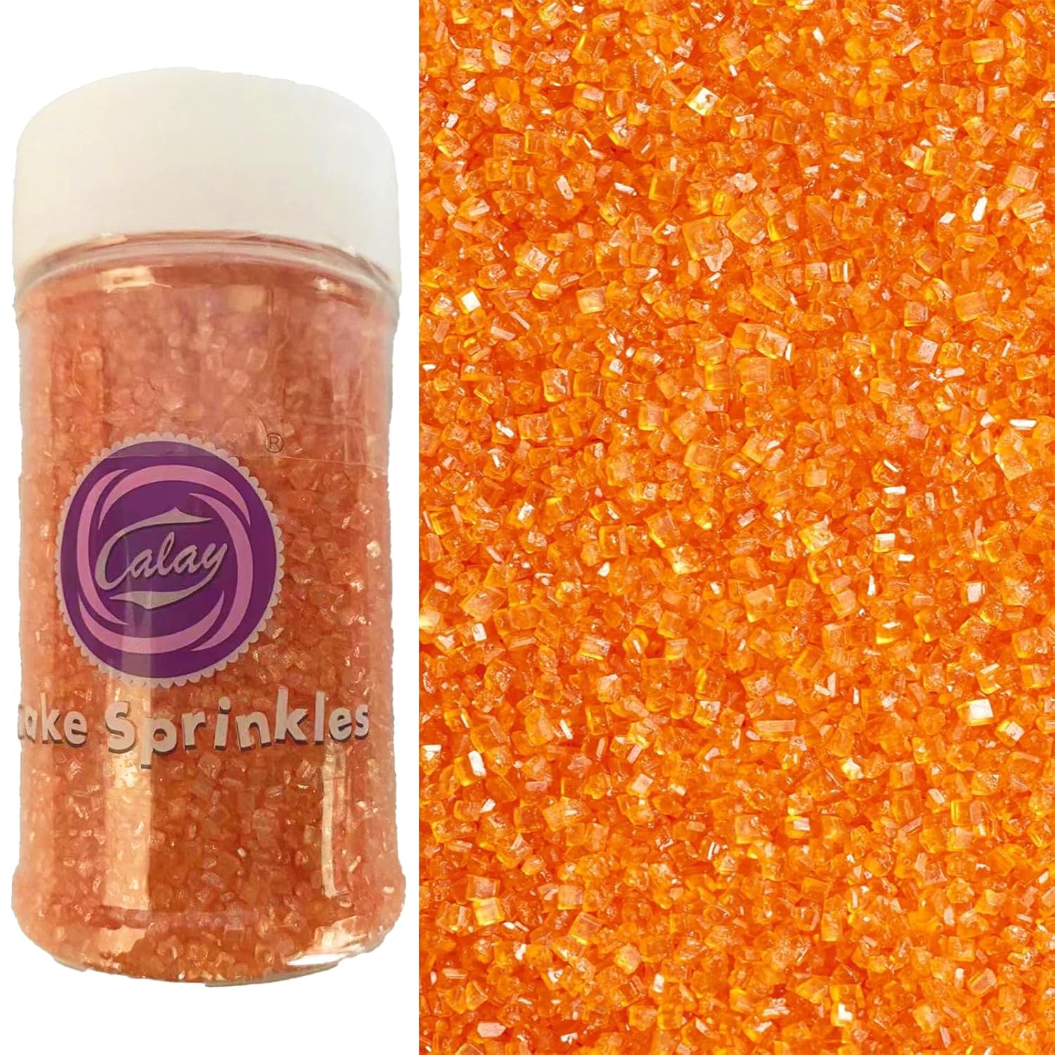 Amazon.com: Sentovac Orange Sanding Sugar for Baking Edible Sparkling ...