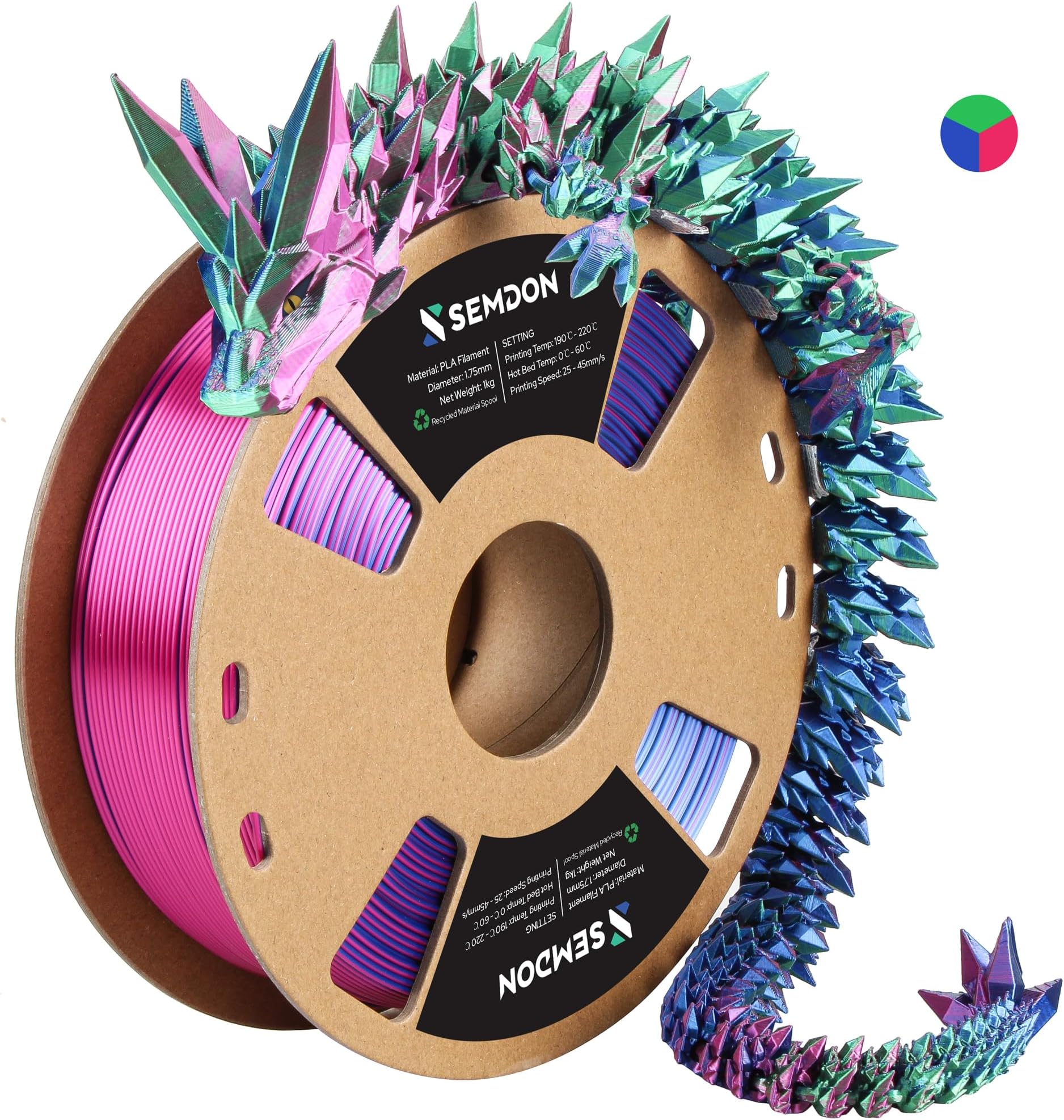 Amazon.com: 2025 New Tri-Color Filament, 3D Printer Filament PLA 1.75mm ...