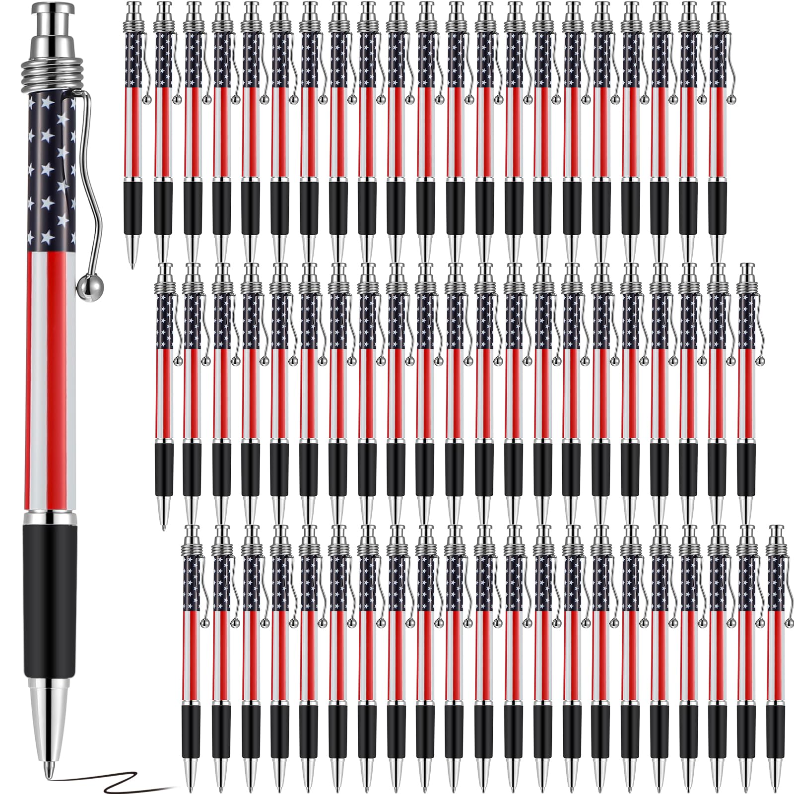 Snapklik.com : Tenare 64 Pcs American Flag Ballpoint Pen USA Patriotic ...