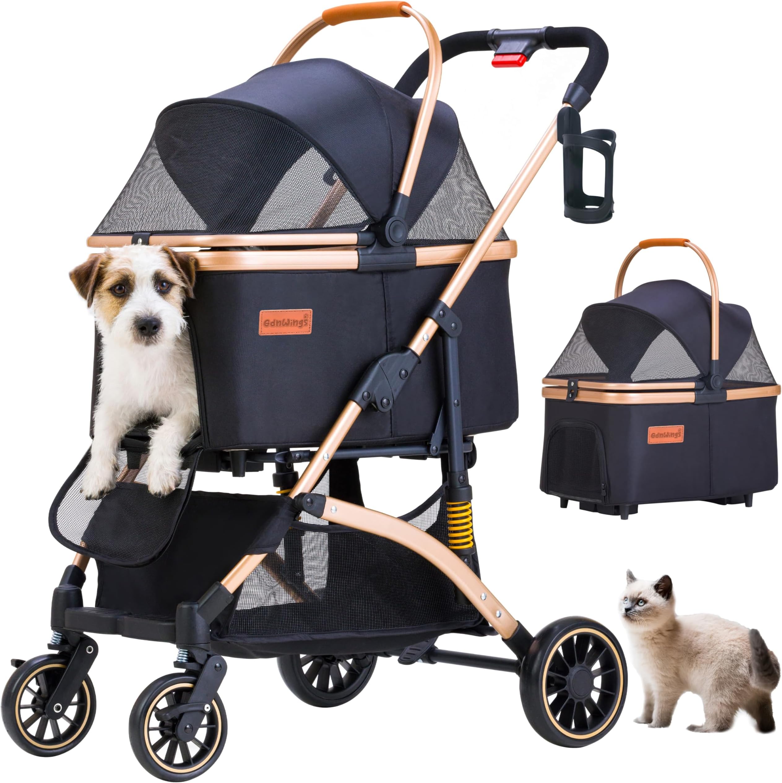 Amazon.com: GdnWings Pet Stroller for Small Medium Dogs, Lightweight ...