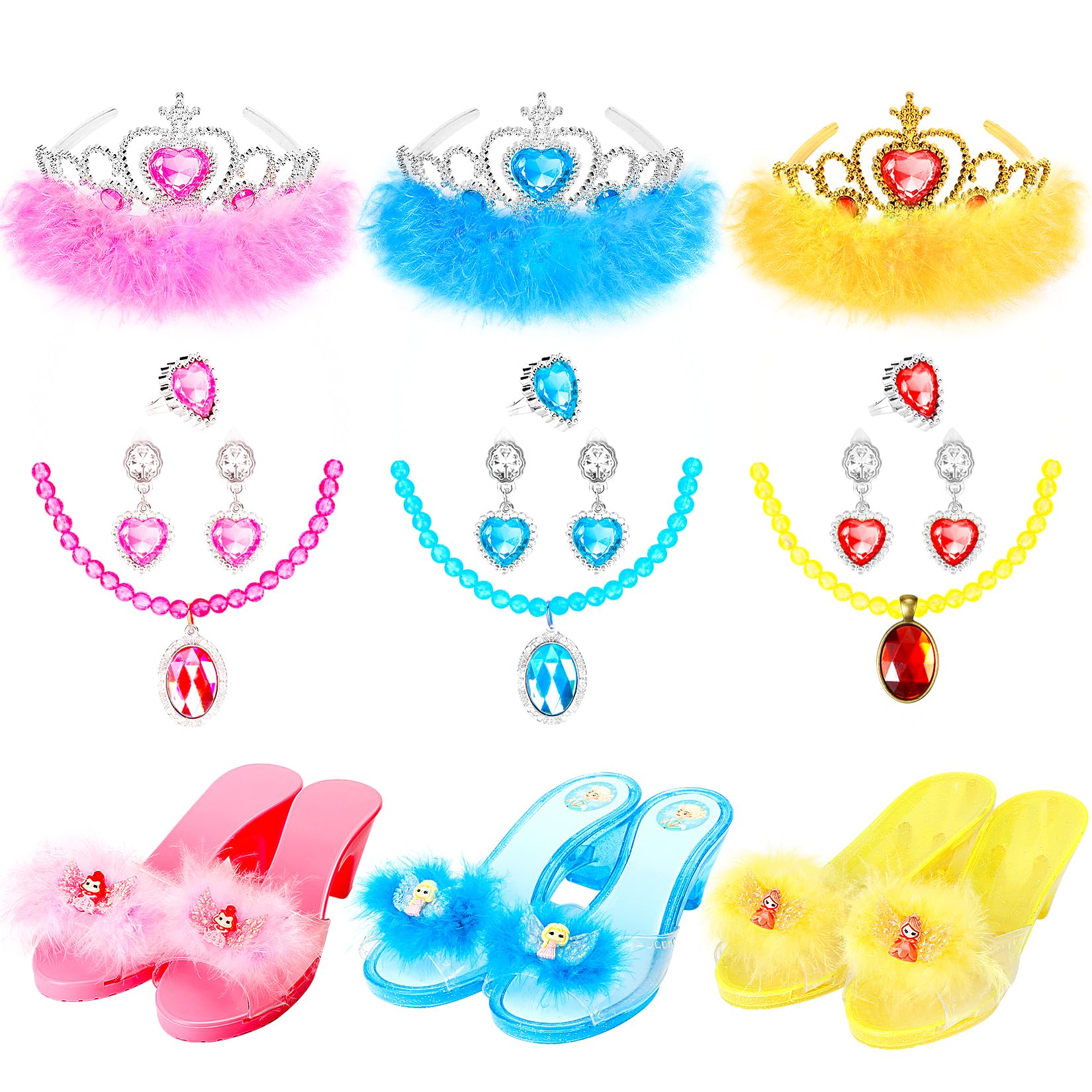 Amazon.com: Mastom Princess Dress Up Shoes Set, Toddler Pretend Jewelry ...
