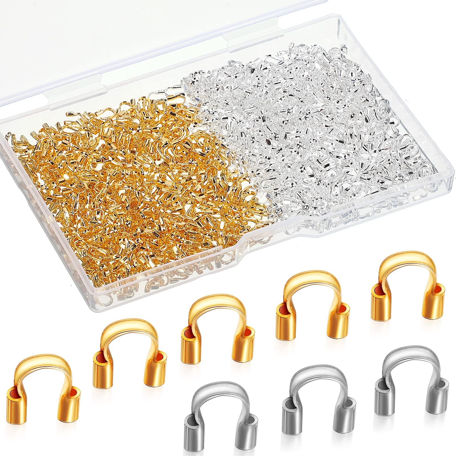 Amazon.com: HYBEADS 250pcs Silver And 250pcs Gold Wire Protector Wire ...