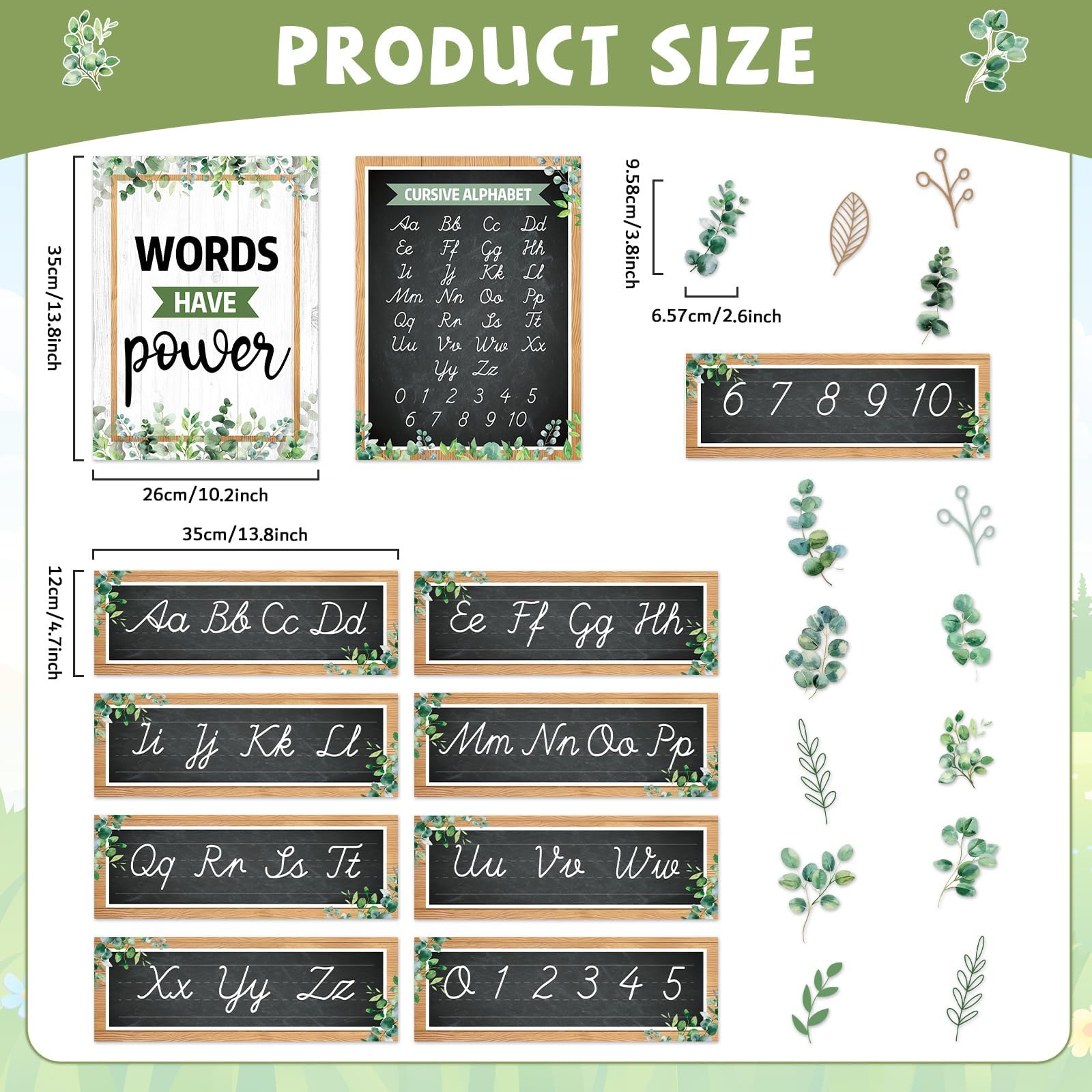 Snapklik.com : Farmhouse Cursive Alphabet And Number Line Poster ...