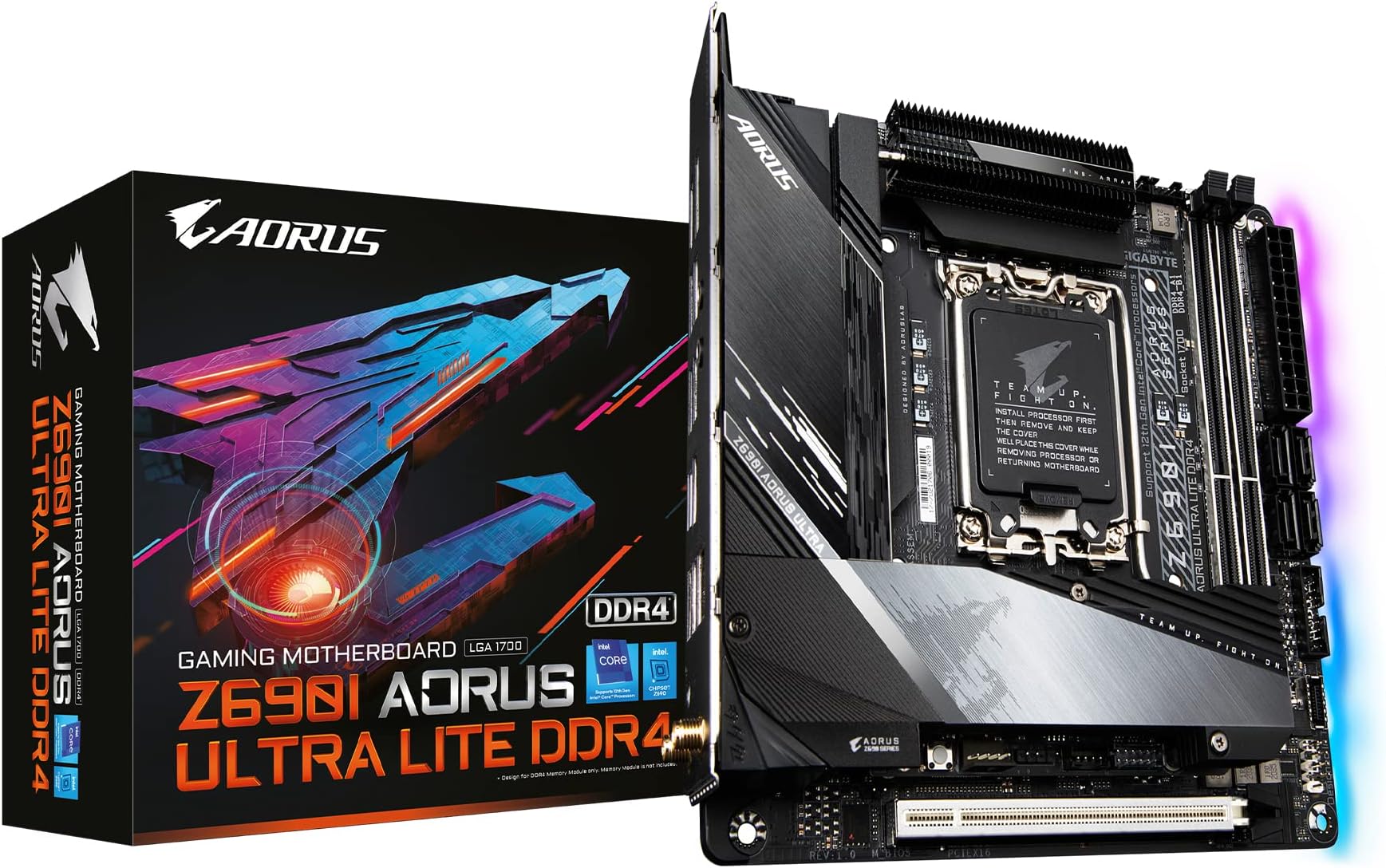 Amazon.com: GIGABYTE Z690I AORUS Ultra LITE DDR4 (LGA 1700/ Intel Z690 ...