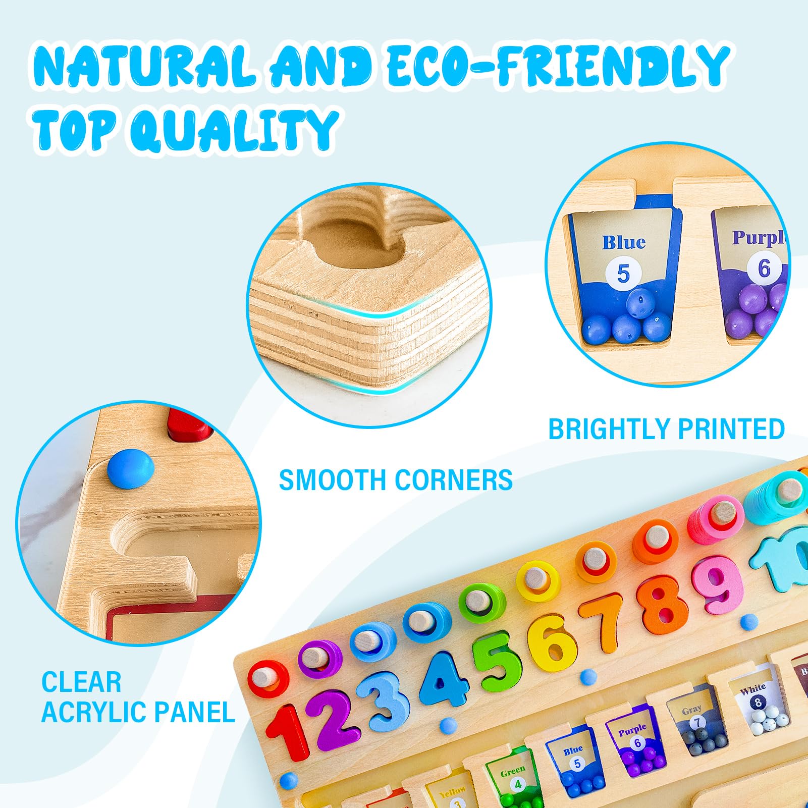 Snapklik.com : Magnetic Color Montessori Maze Toys: Magnet Number Maze Game