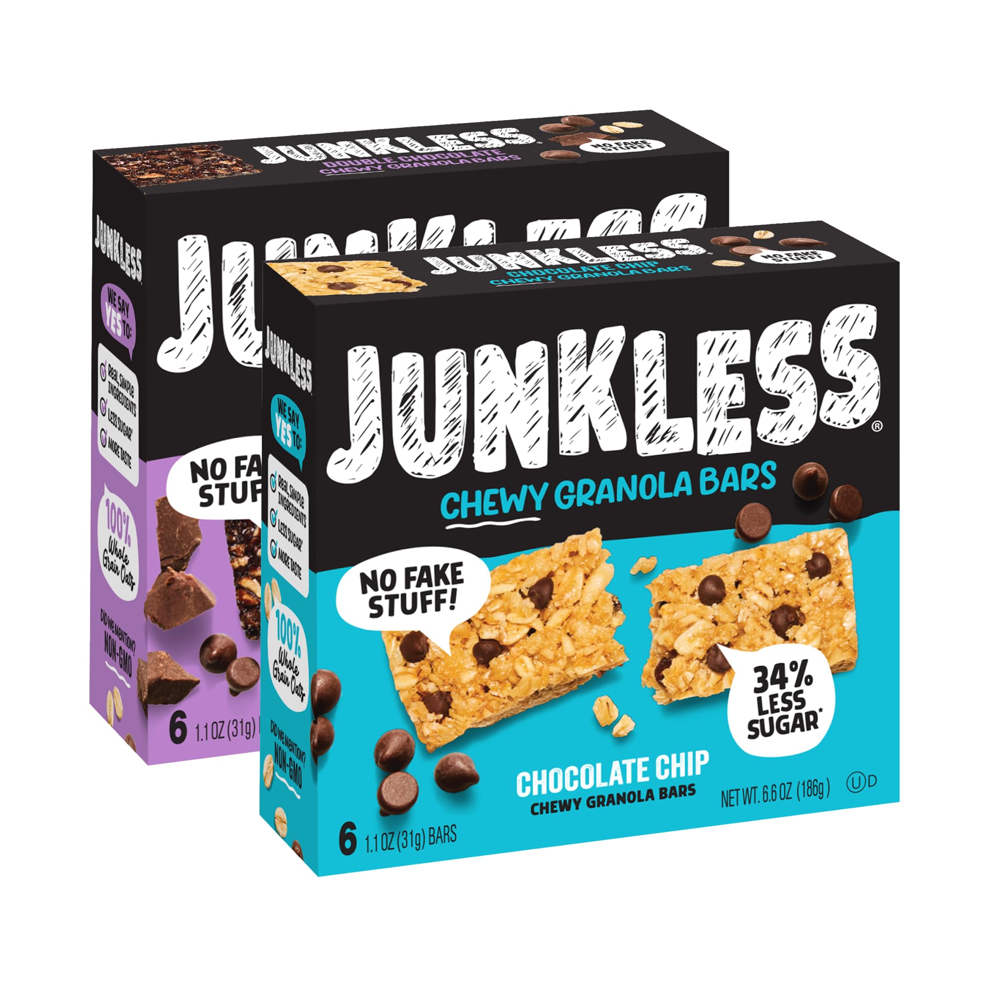 Amazon.com: Junkless Chocolate Chip & Double Chocolate Chewy Granola ...