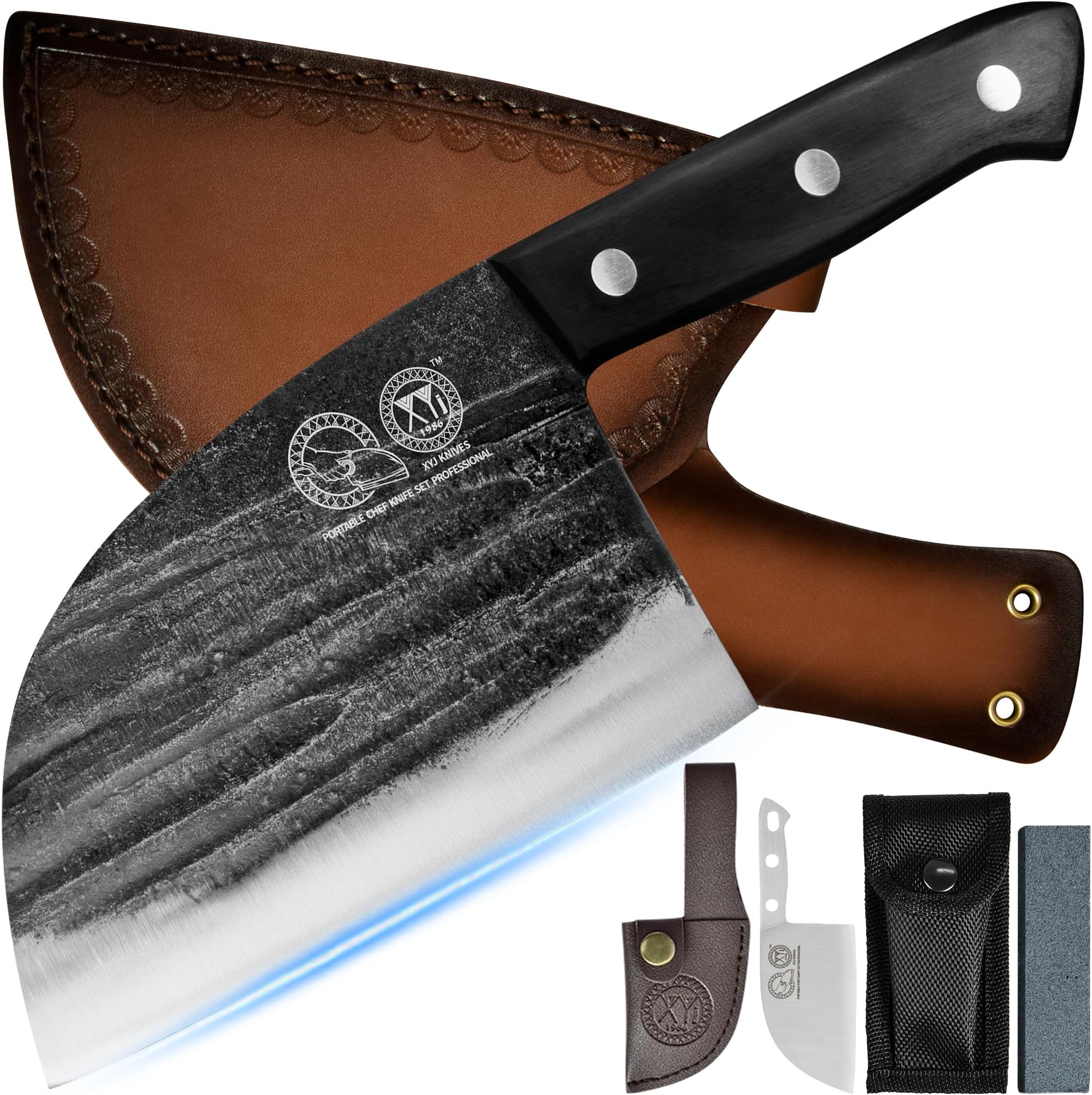 Amazon.com: JNR TRADERS Serbian Chef Knife Damascus Serbian Cleaver ...