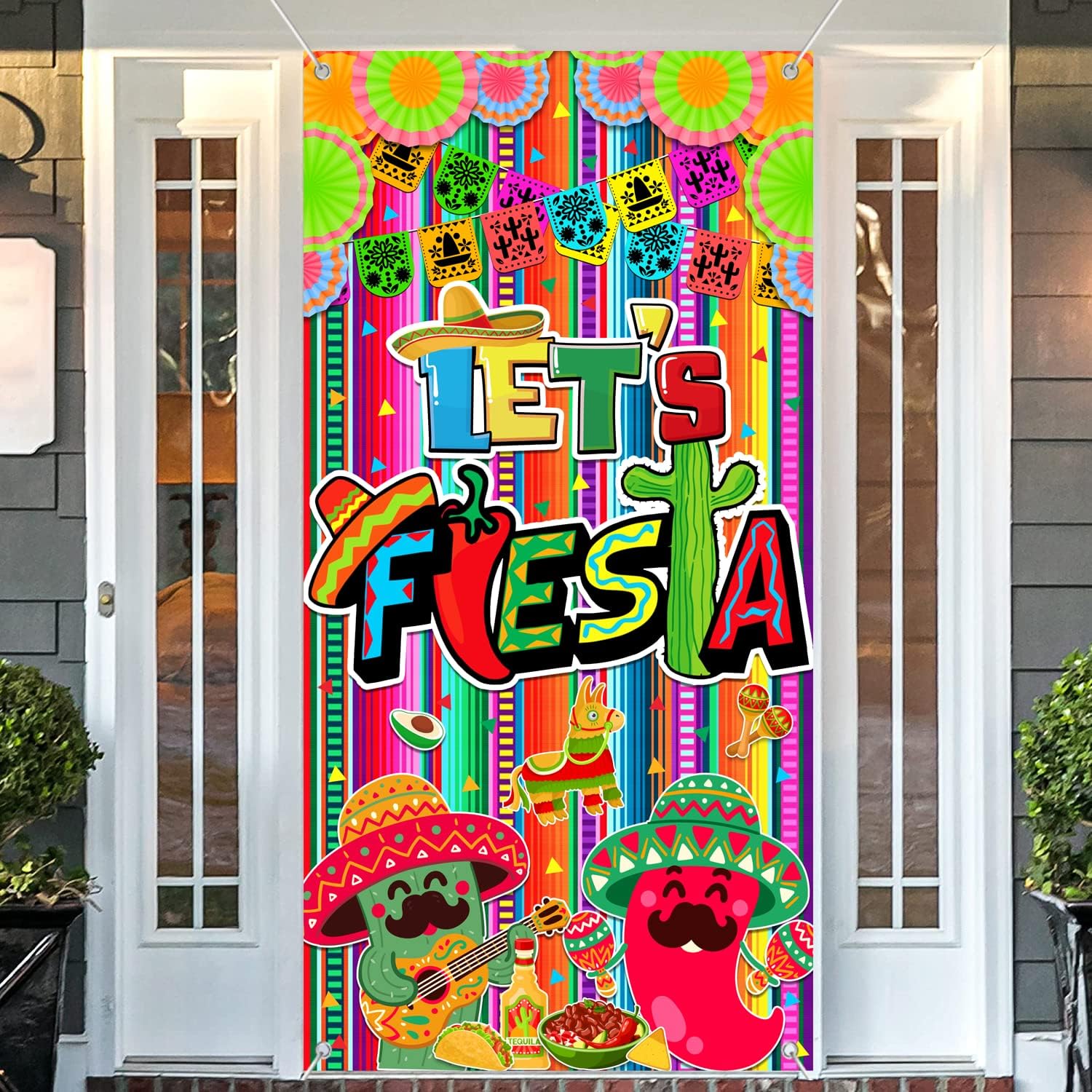 Amazon.com: Cinco De Mayo Decorations Door Cover, 6x2.9 FT Fiesta Party ...