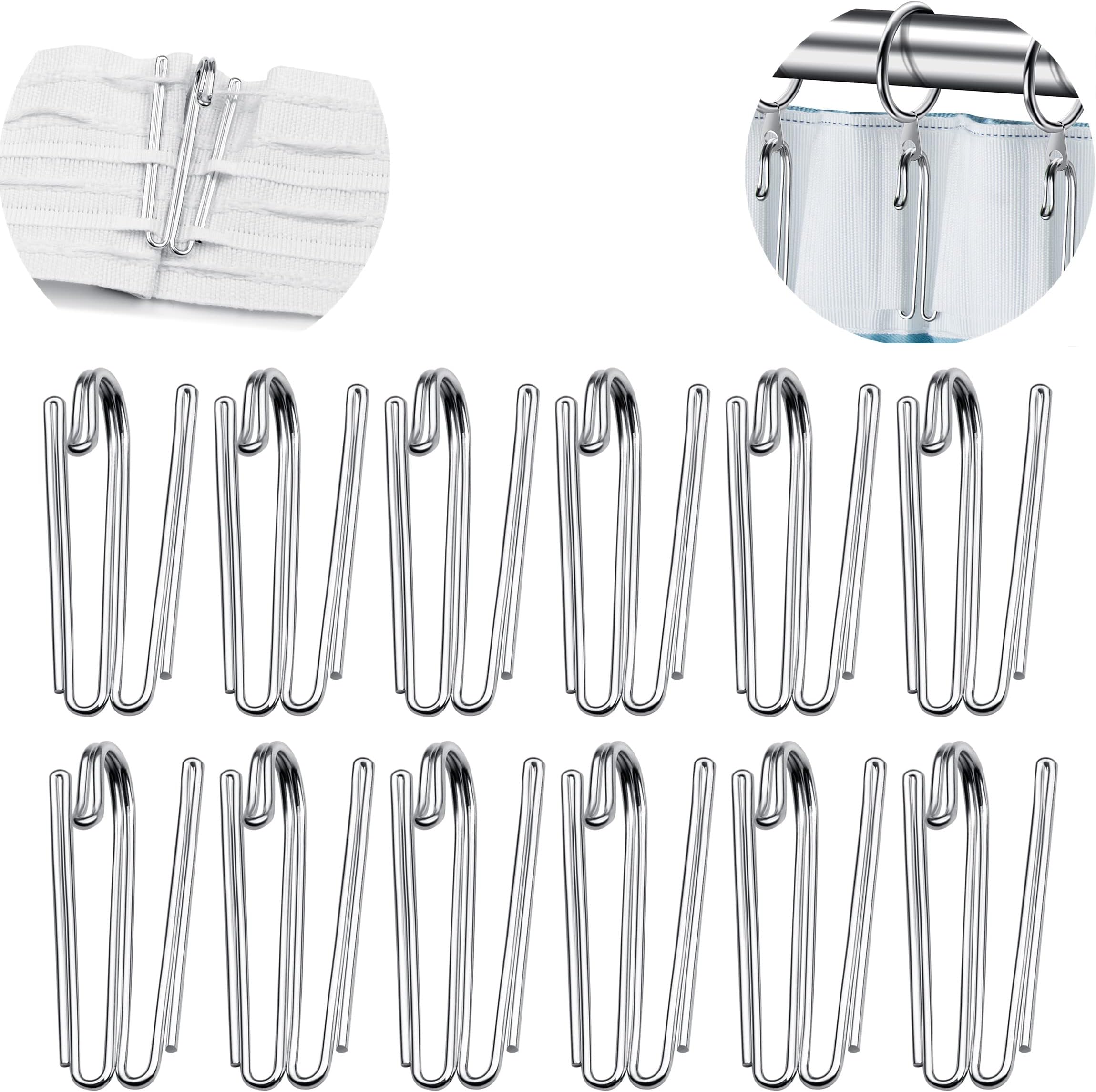 Amazon.com: Graber Heavy-Duty Offset Pin-On Drapery Hooks, 14 Hooks per ...