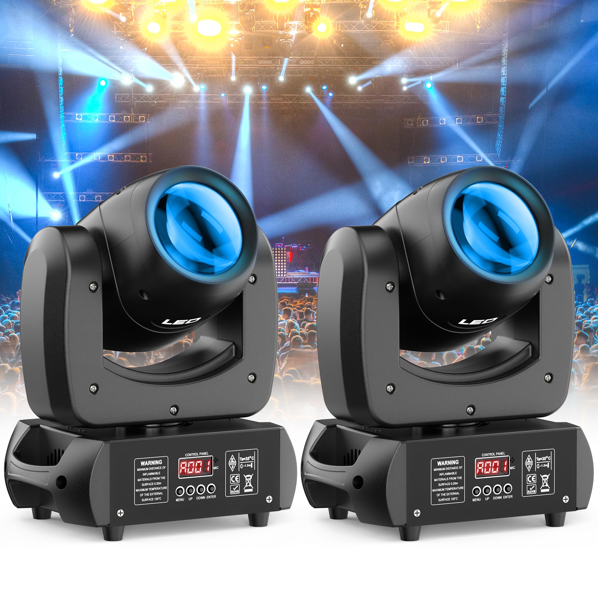 Amazon.com: U`King 100W Moving Head DJ Lights Rotating Prism Stage ...
