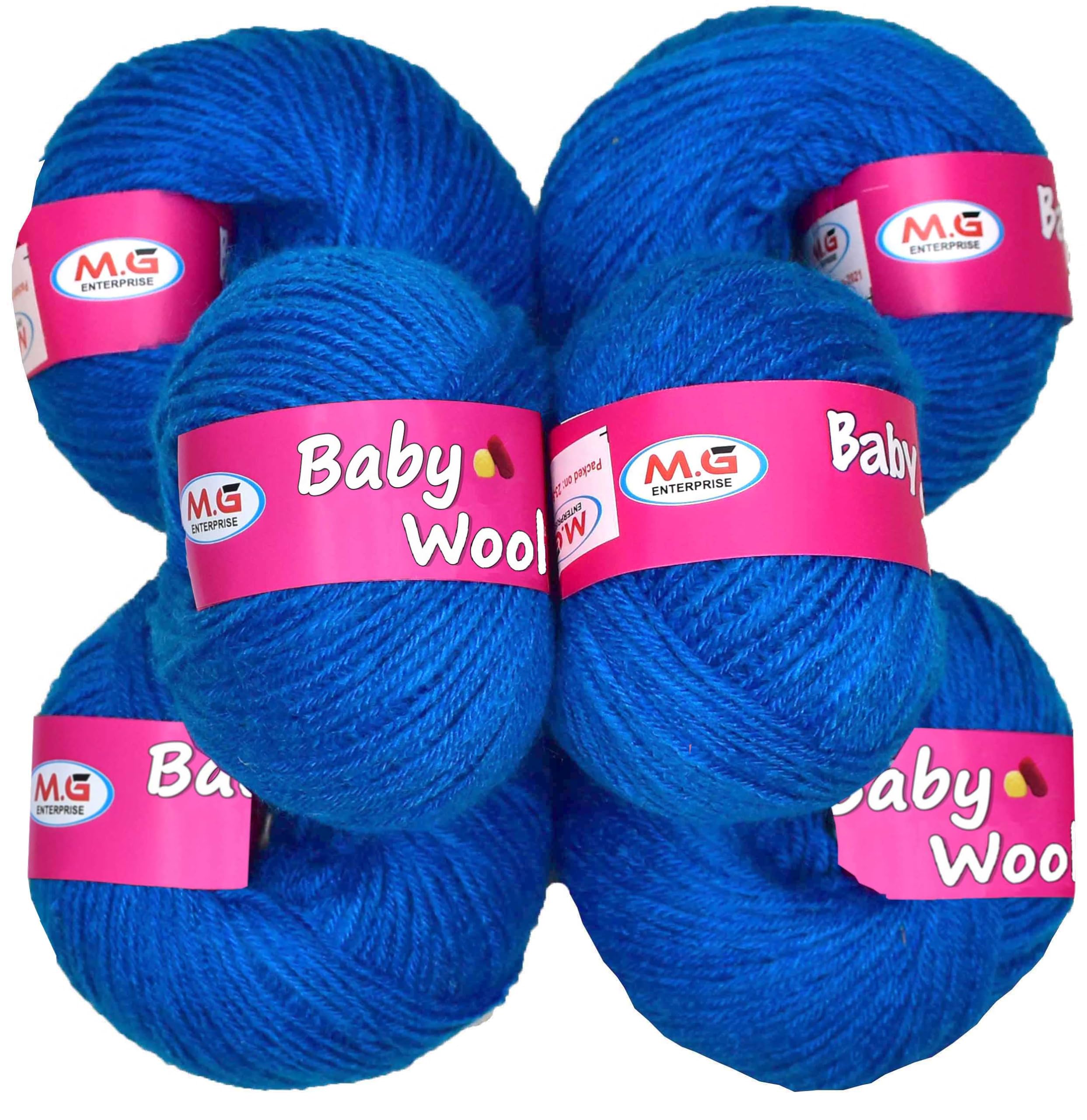 Vardh Man 100% Acrylic Wool Royal Blue 6 Pc Baby Wool 4 ply Wool Ball ...