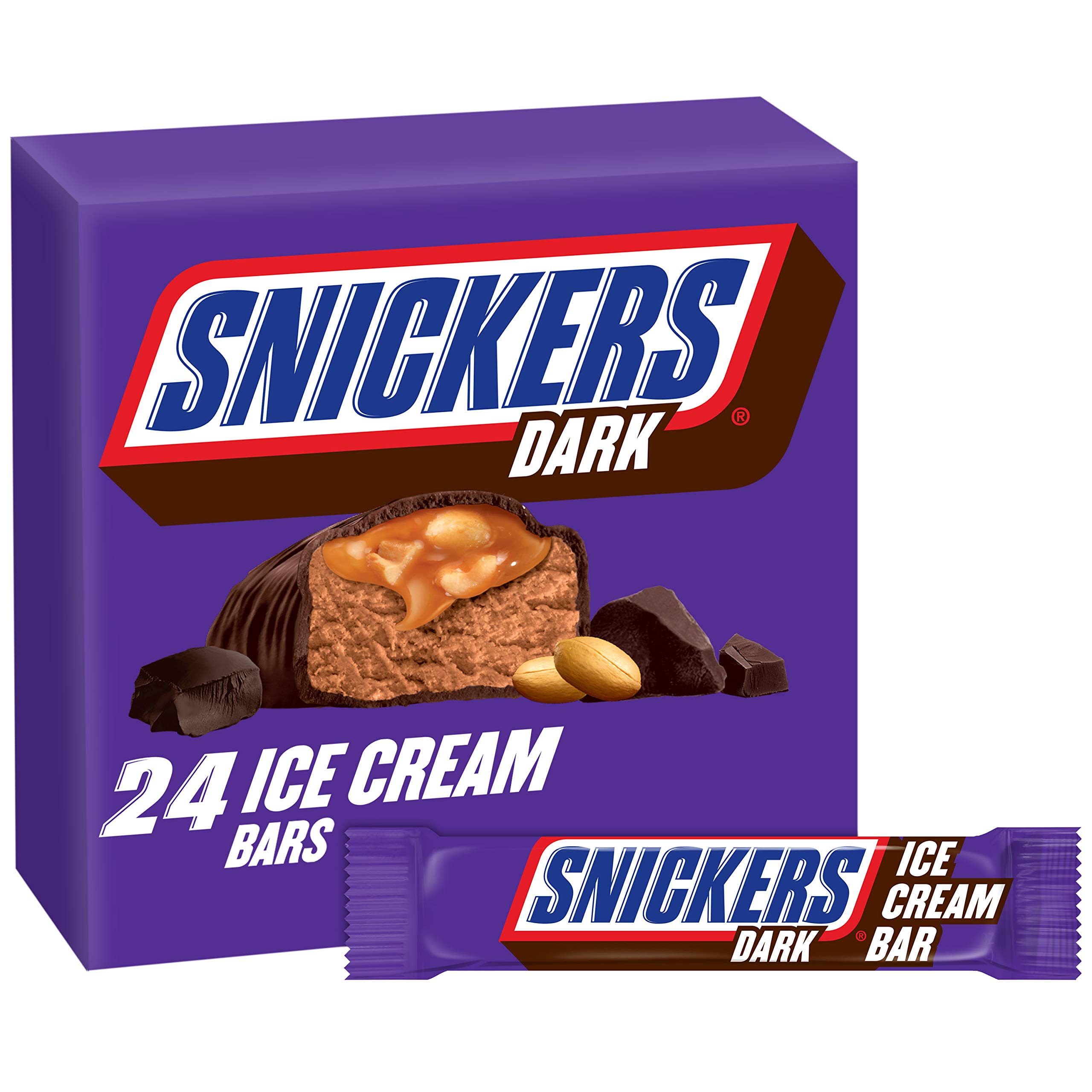 Snickers Dark Chocolate Ice Cream Bars With Peanut Butter Chocolate ...