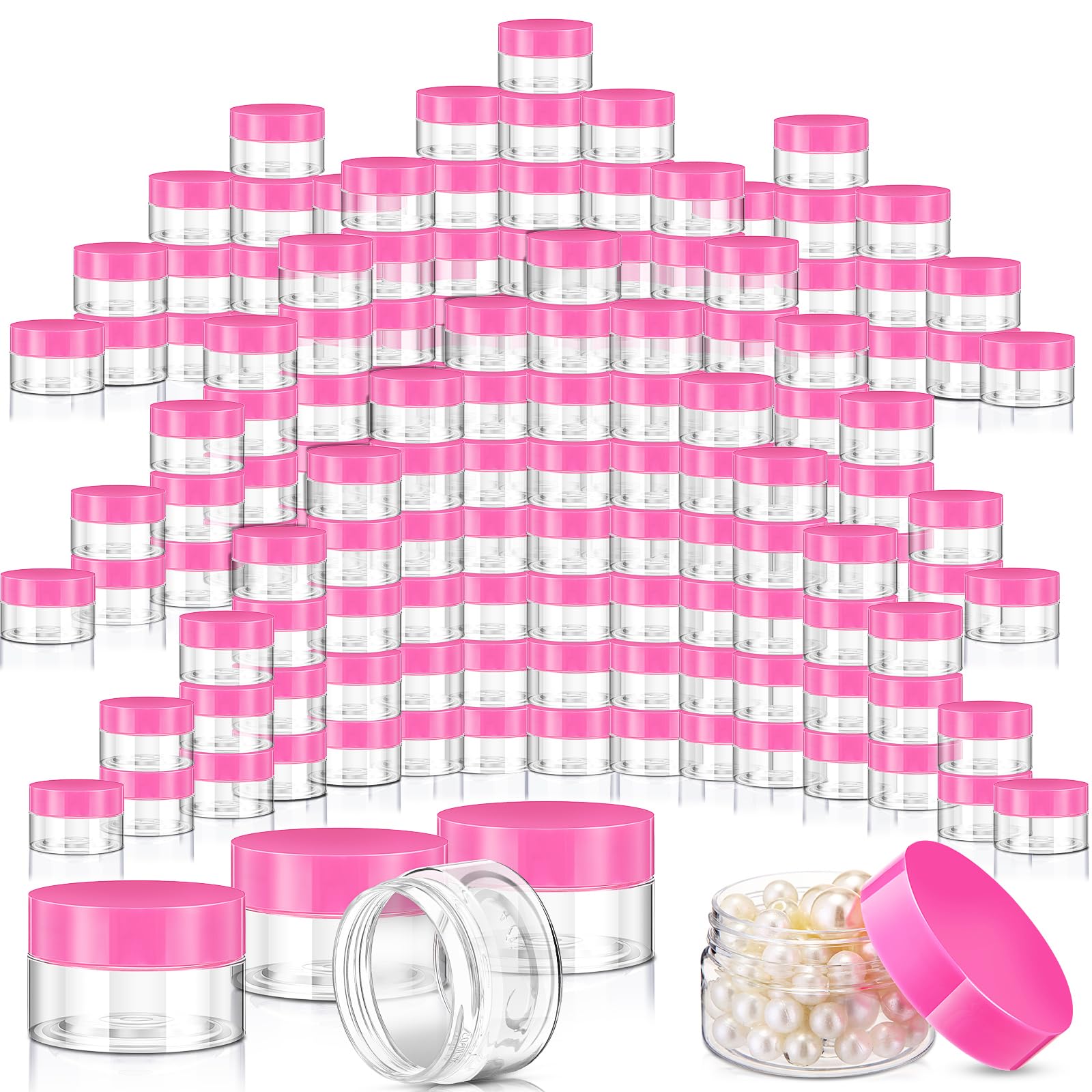Amazon.com: SATINIOR 100 Pcs Plastic Jars with Lids Small Containers ...