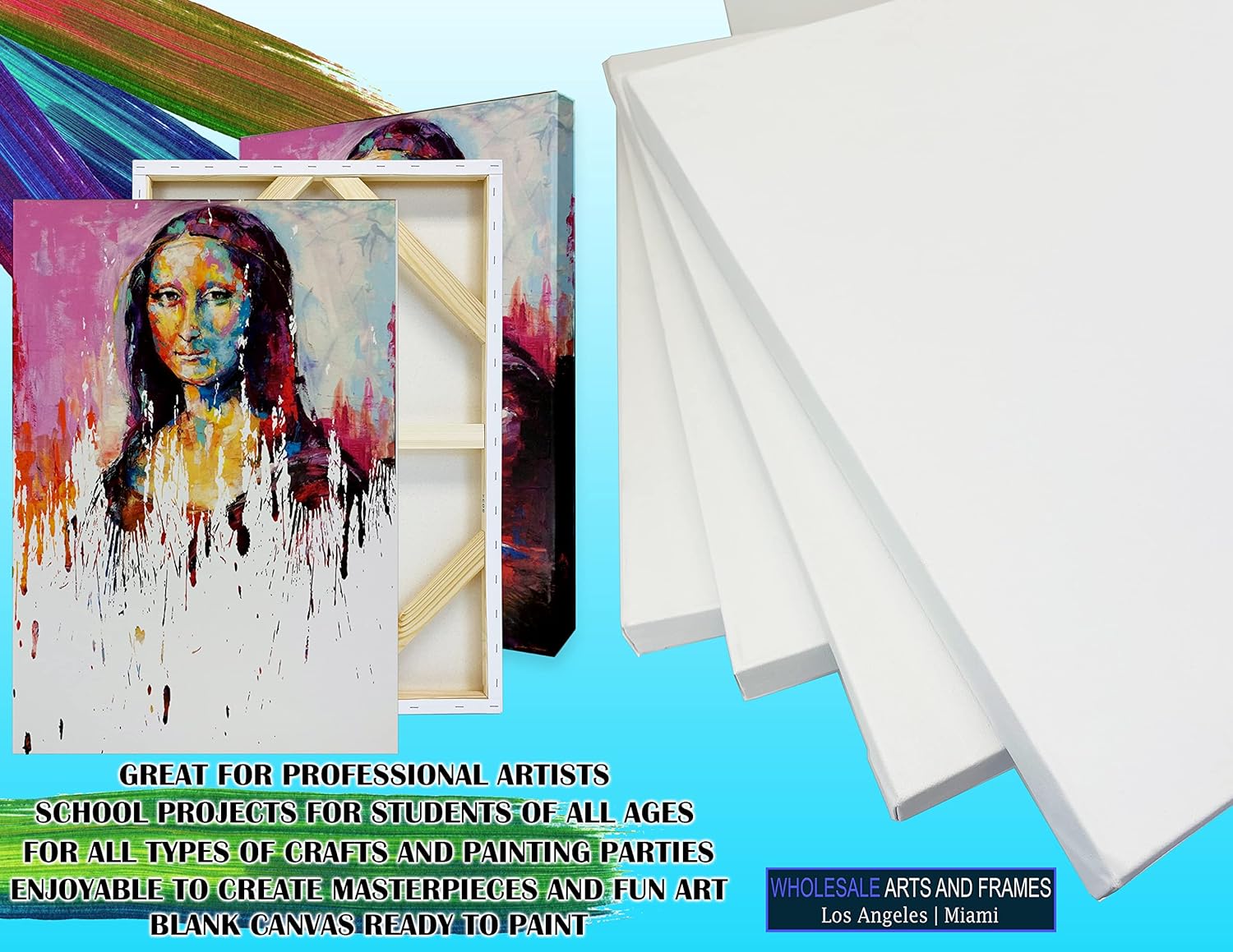 Lienzo estirado blanco de 1-12 pulgadas de profundidad de galería, 24 x ...