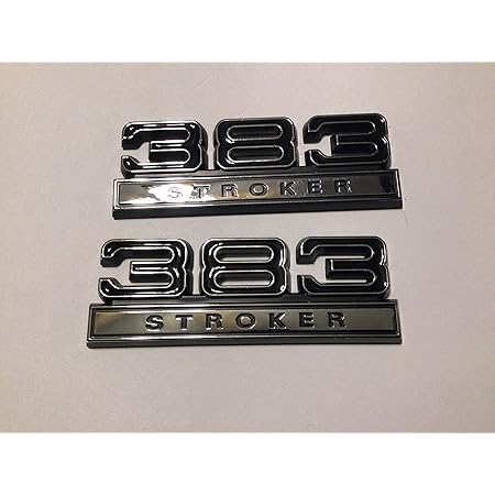 Amazon.com: 383 Stroker 6.2L Engine Emblems Badges White with Chrome ...
