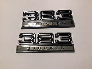 Amazon.com: 383 Stroker Emblems Black Chrome Pair 4 inches X 1 3/8 ...