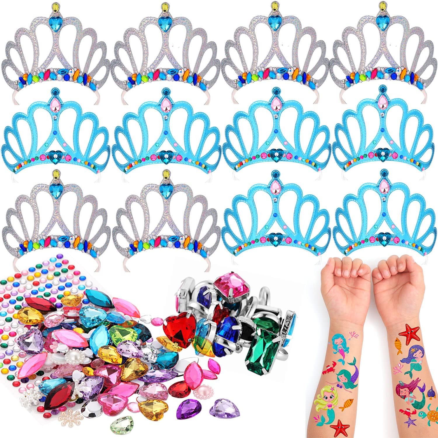 12PCS Party Crowns for Kids DIY Tiaras Making Collage Craft Activity ...