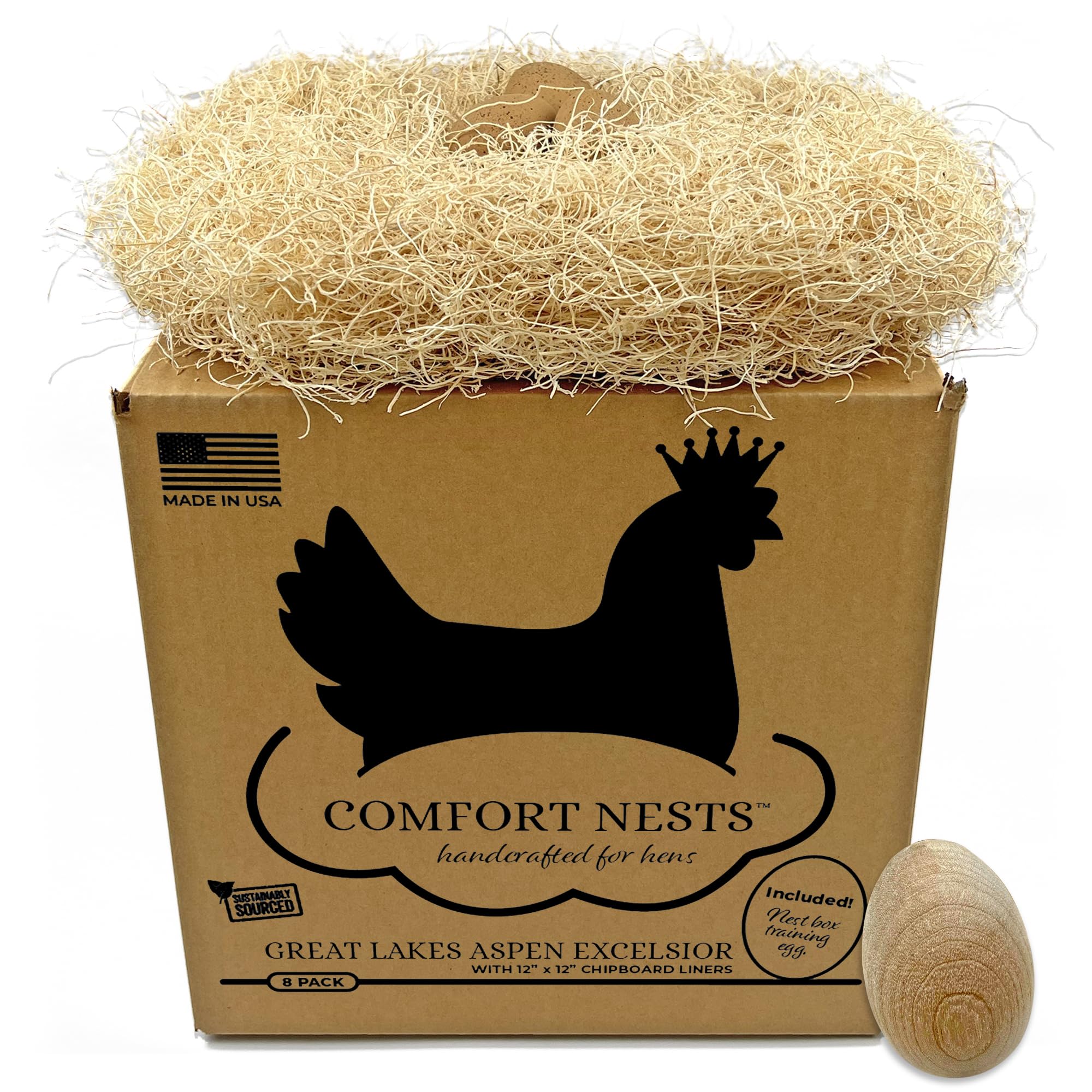 Amazon.com: Cackle Hatchery Comfort Nests™ Handcrafted Aspen Excelsior with Chipboard Liners (8 ...