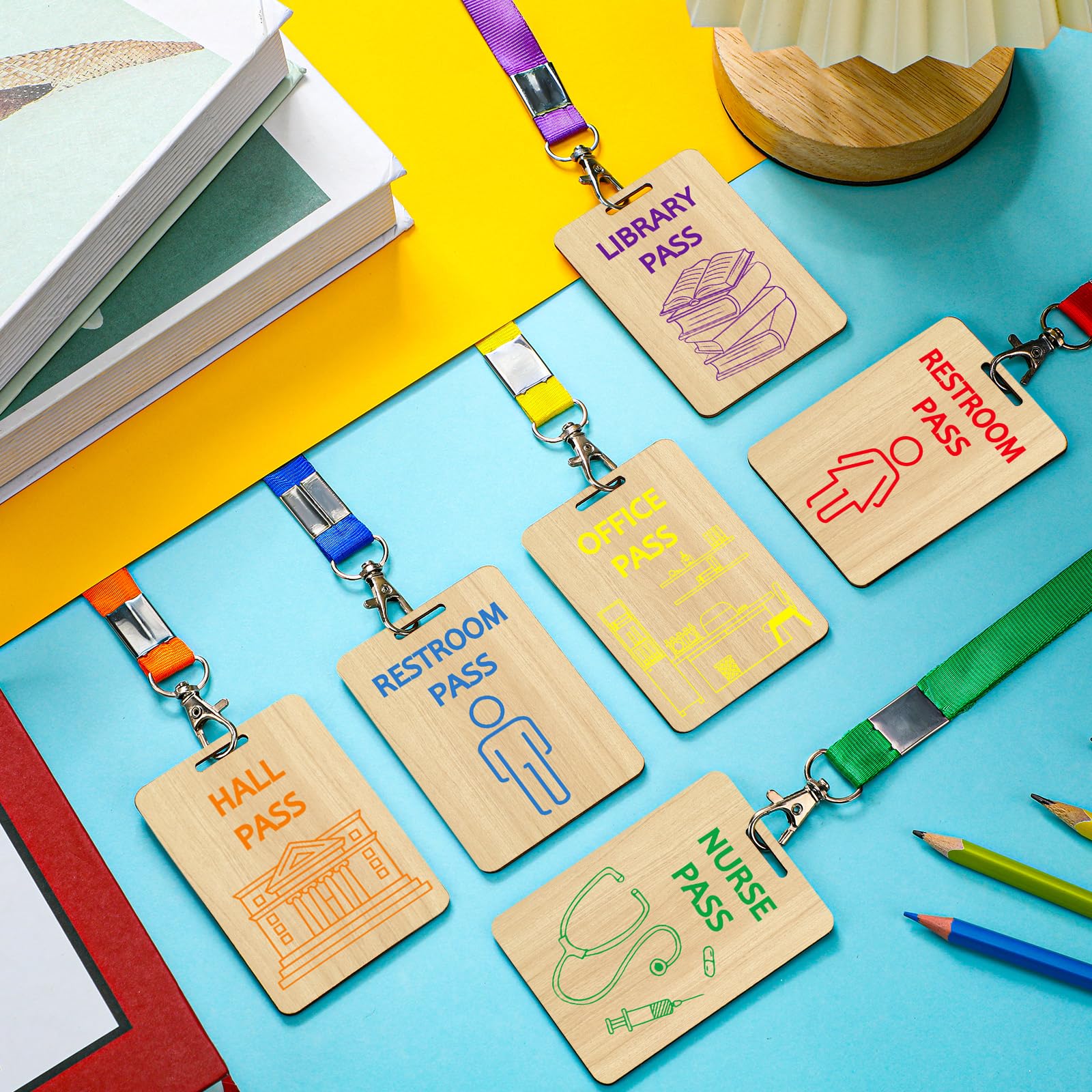 Snapklik.com : Sabary 6 Sets Hall Pass Lanyards And School Passes Set ...