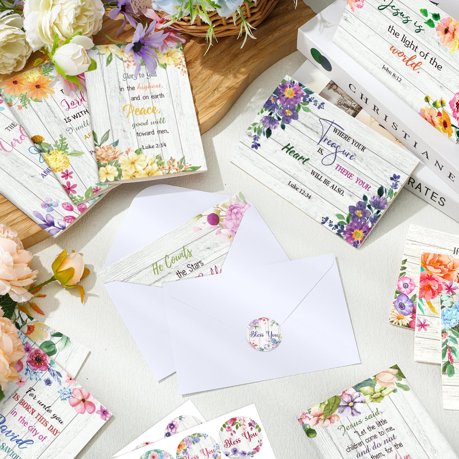 Snapklik.com : Sayglossy 120 Set Inspirational Christian Greeting Cards ...